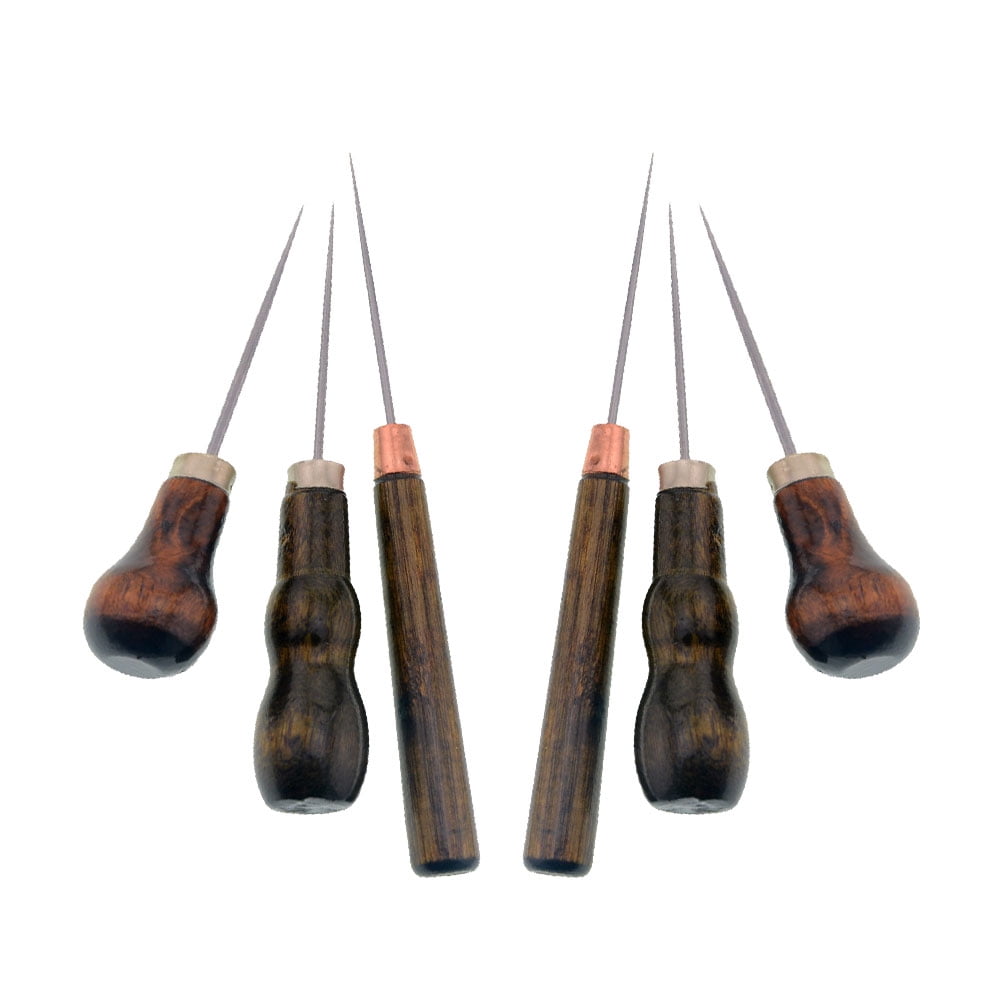 NIYANGLE 6Pcs Sewing Awl Tool Assorted Color Metal Wood For Diy ...