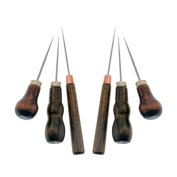 NIYANGLE 6Pcs Sewing Awl Tool Assorted Color Metal Wood For Diy ...