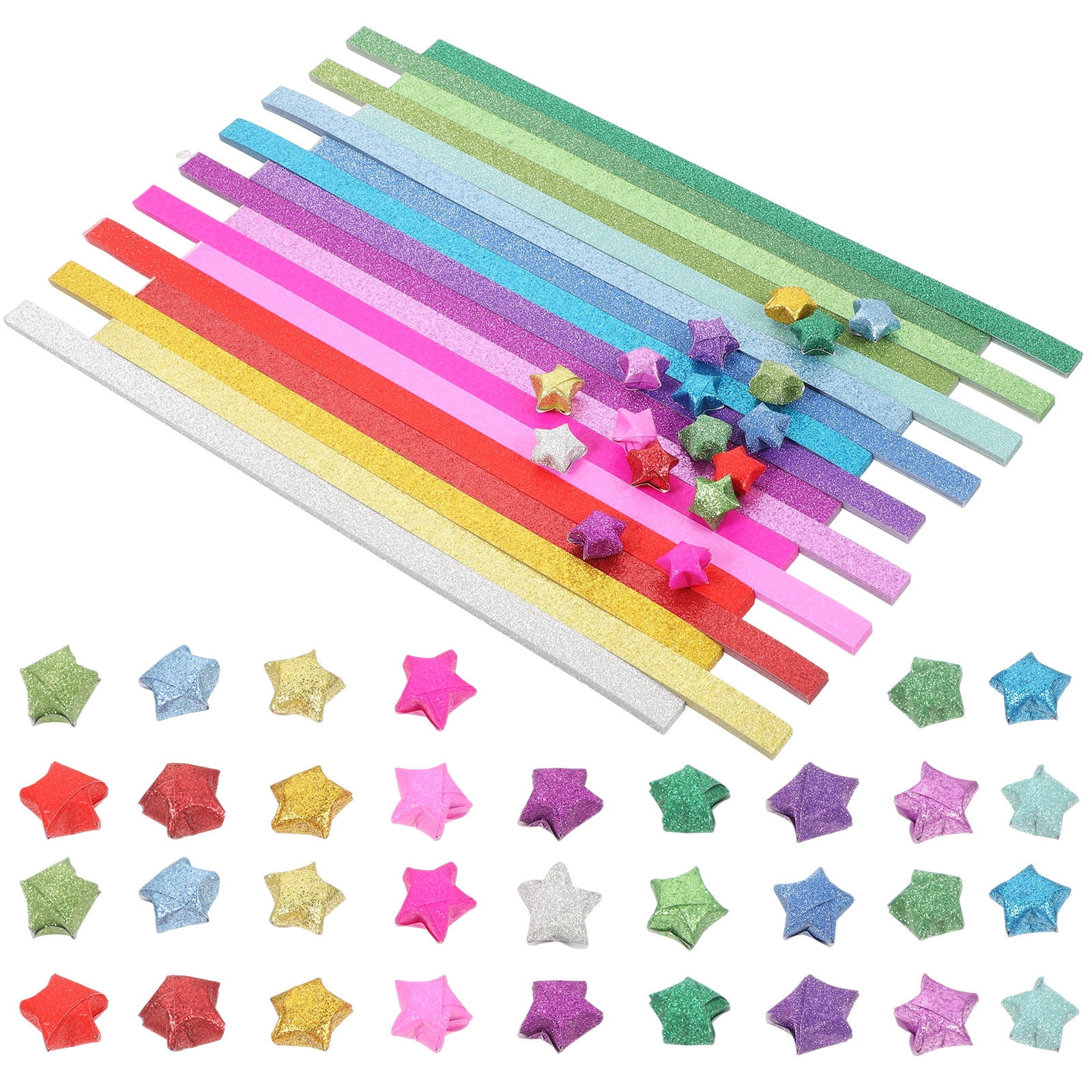 NIYANGLE 720 Sheets 1x24 Centimeters Glitter Origami Paper for ...