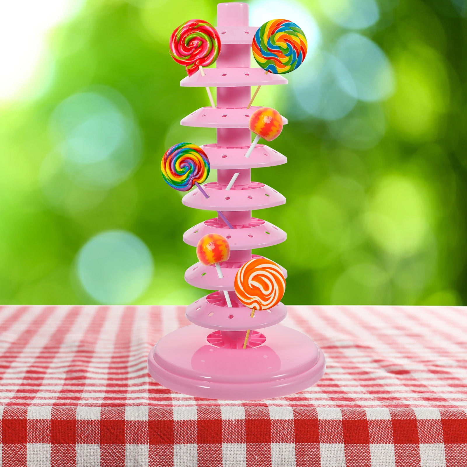 NIYANGLE Candy Holders for Party Pink Lollipop Display Rack 25.5X14 ...