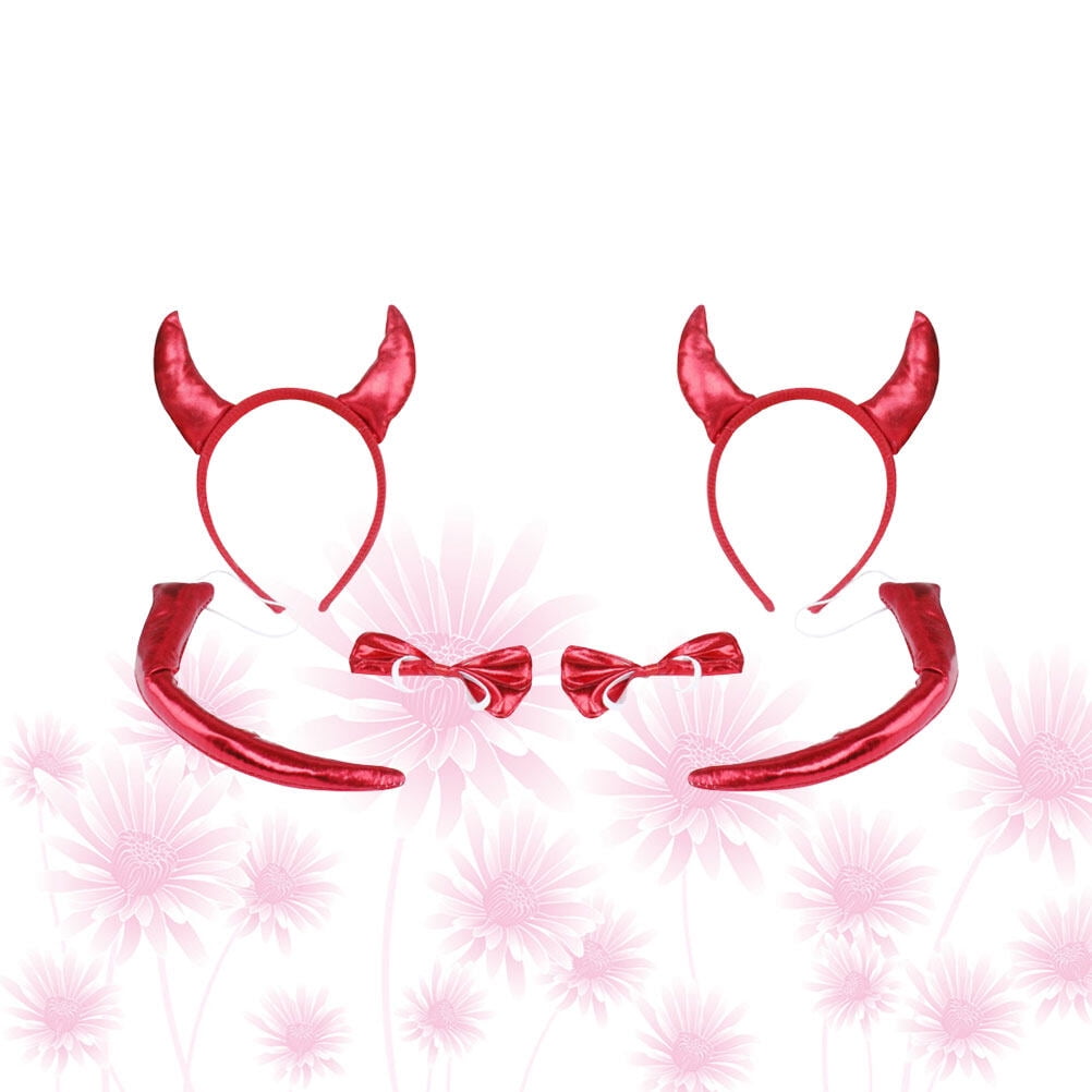 NIYANGLE Costume Headbands 2 Sets Horn Cosplay Supplies Red Fabric ...