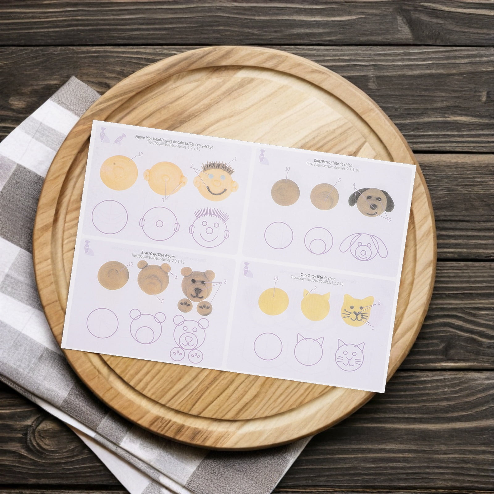 NIYANGLE Cupcake Papers 12 Sheets Set Piping Practice Sheets Assorted ...