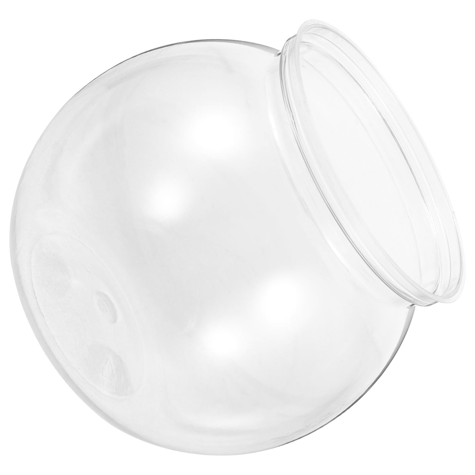 NIYANGLE Desktop Fish Tank Clear Plastic Round for Home and Office 2Pcs ...
