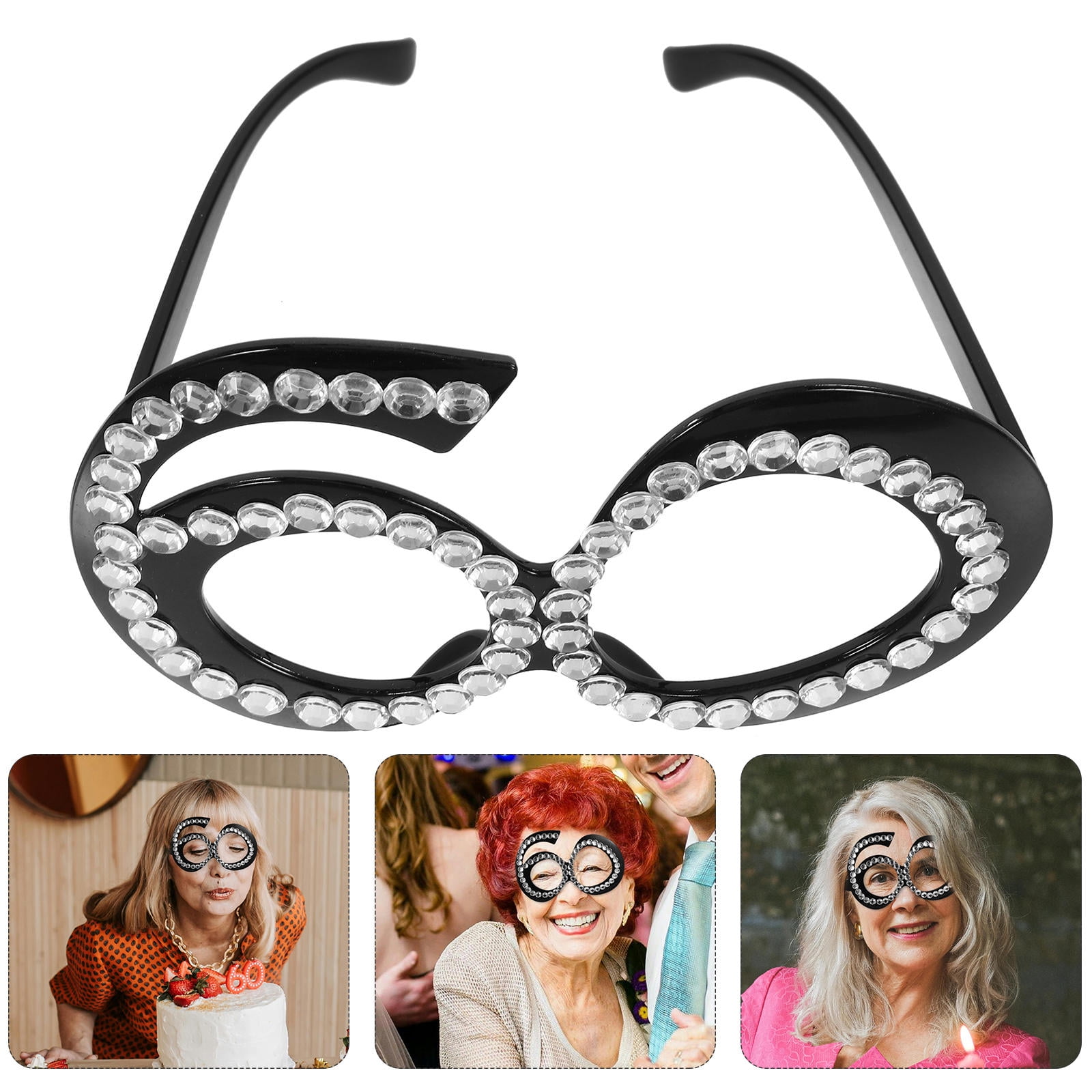 NIYANGLE Party Number Glasses Birthday Decorations Sunglasses Black ...