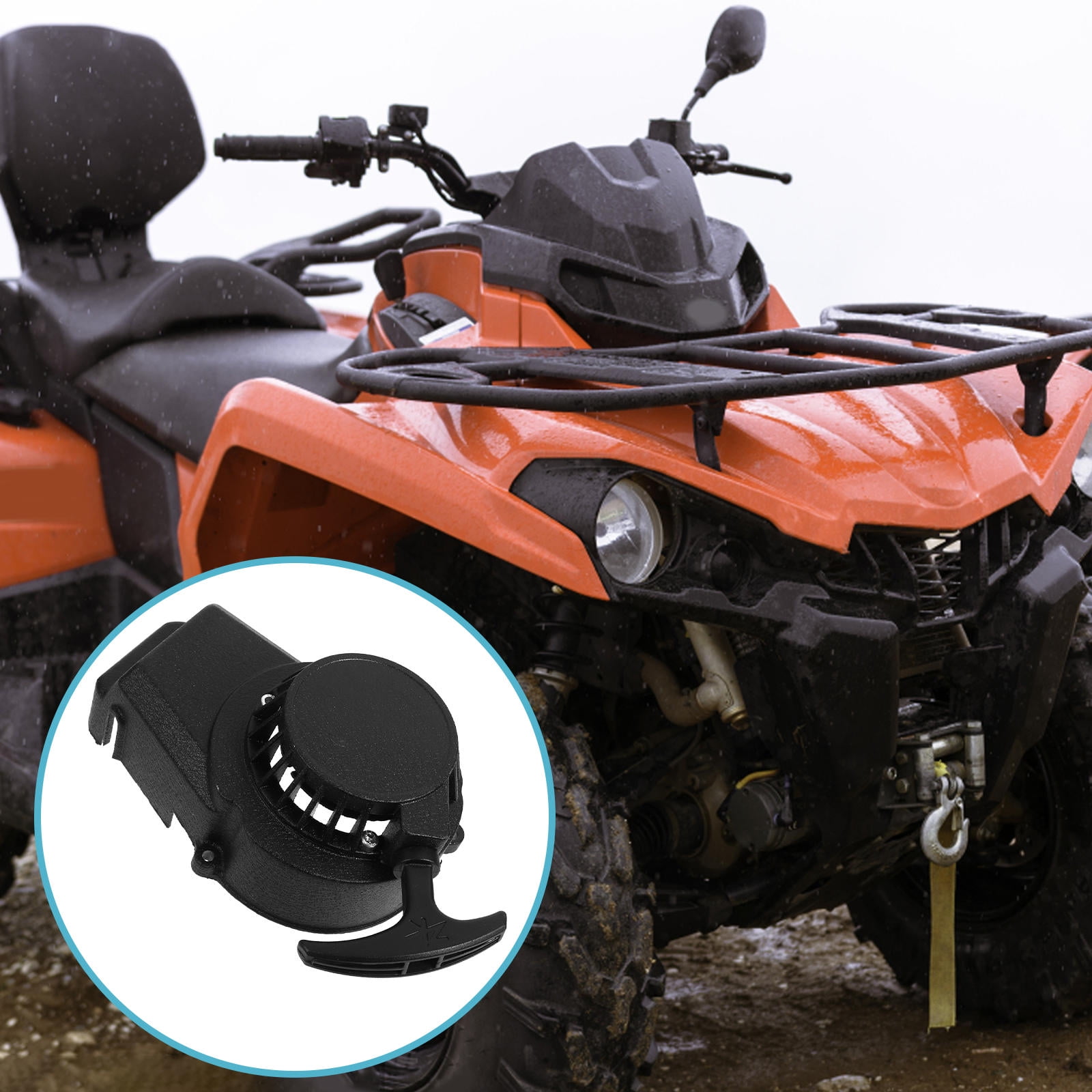 NIYANGLE Recoil Pull Starter Assembly Black Rectangular Engine Accessory for ATV 1Pcs 7.3x5.4x3 ...