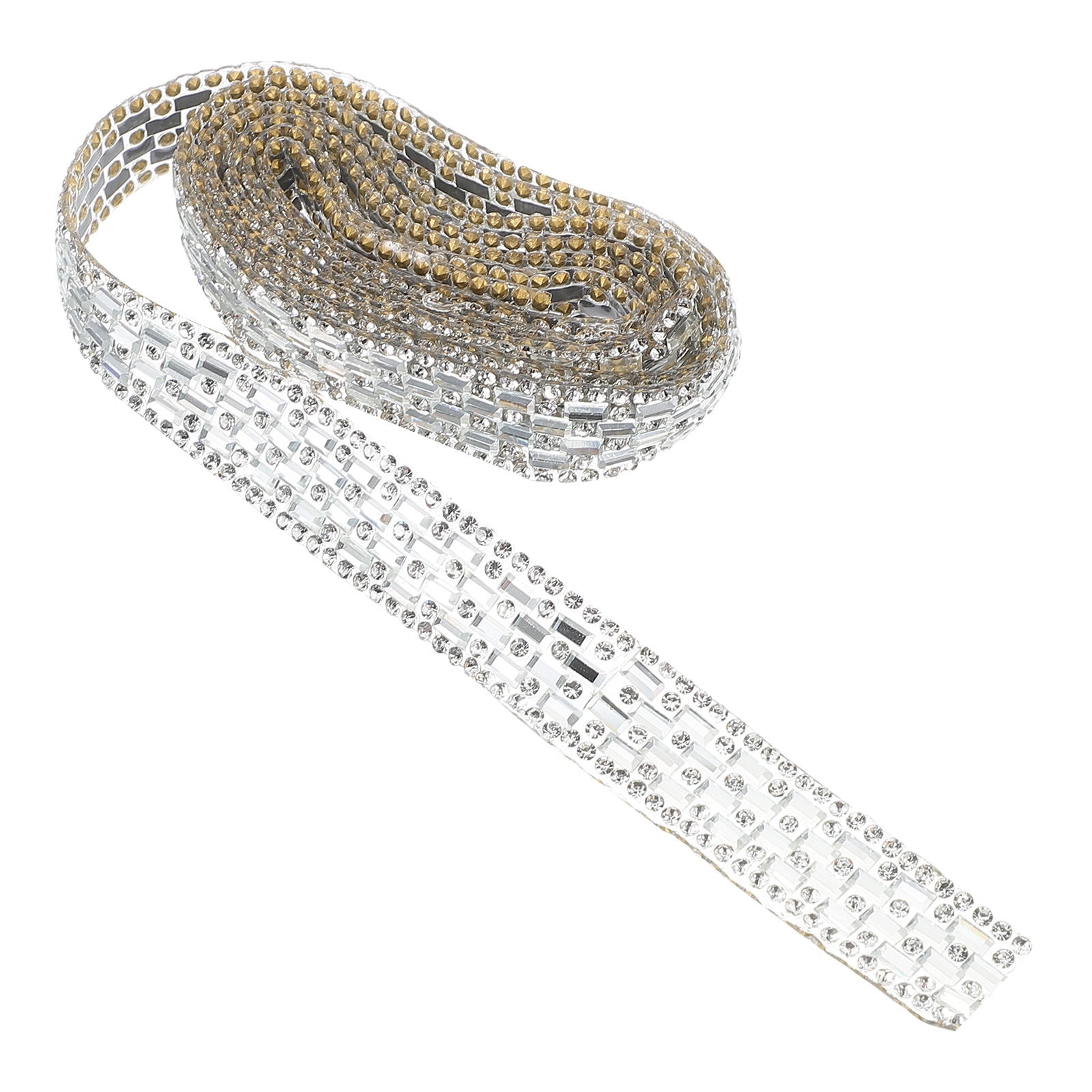 NIYANGLE Rhinestone Border Cloth Strips 1 Roll Silver for Crafting and ...