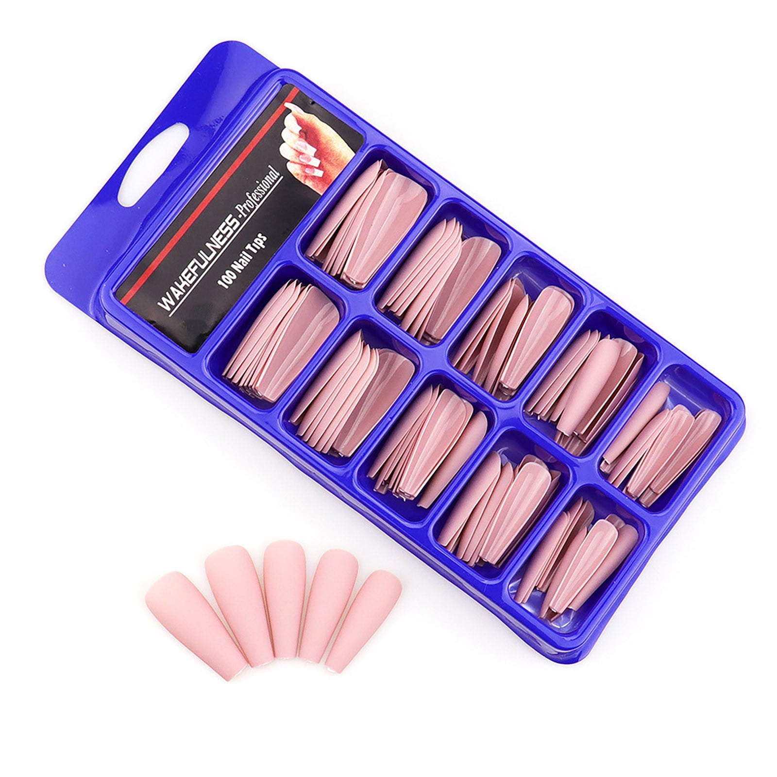 NIZELUK 100 Pcs Matte Fake Nails Long Frosted Full Nail Box, Matte ...