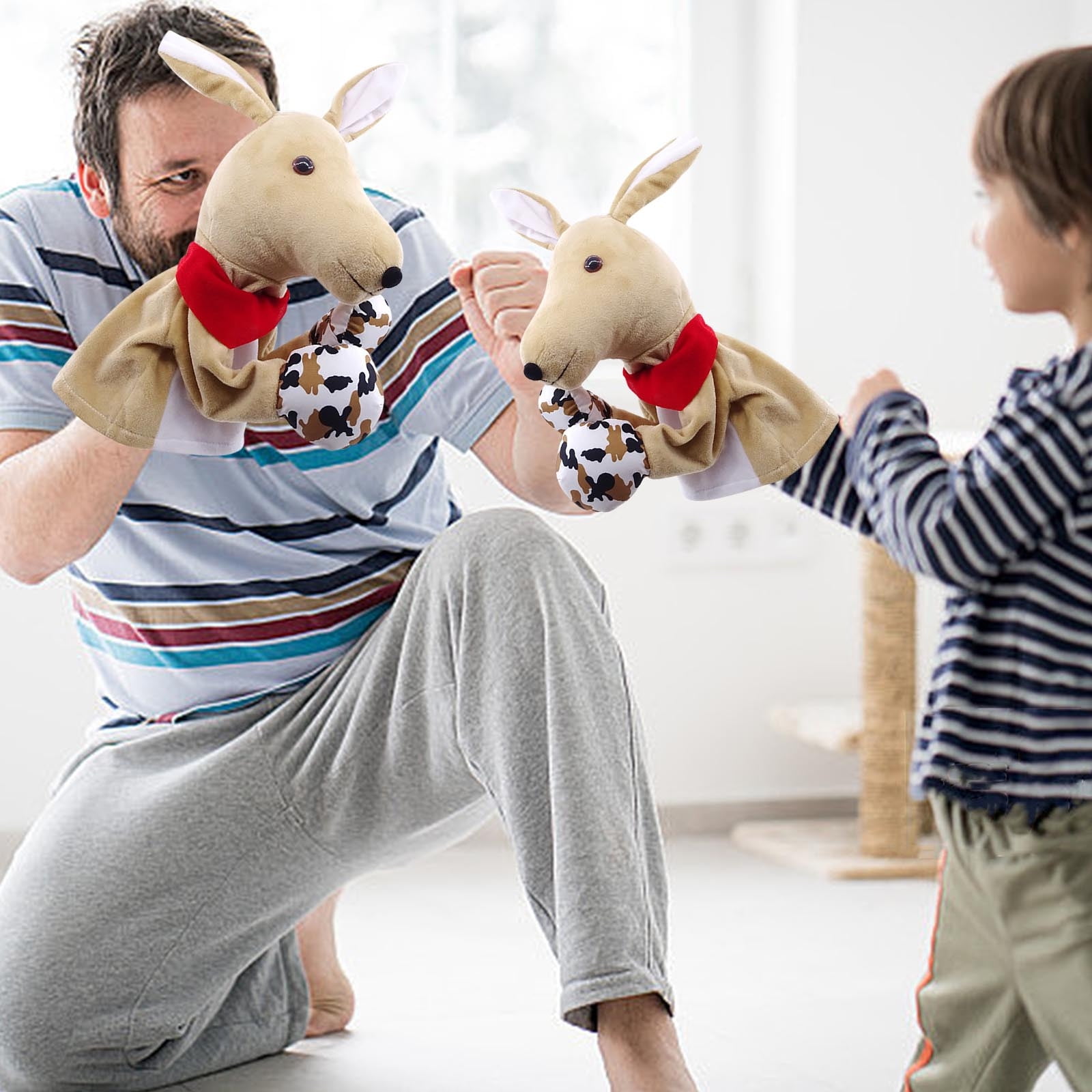NIZELUK Animal Hand Puppets Boxing Dolls for Kids, Interactive Puppet ...
