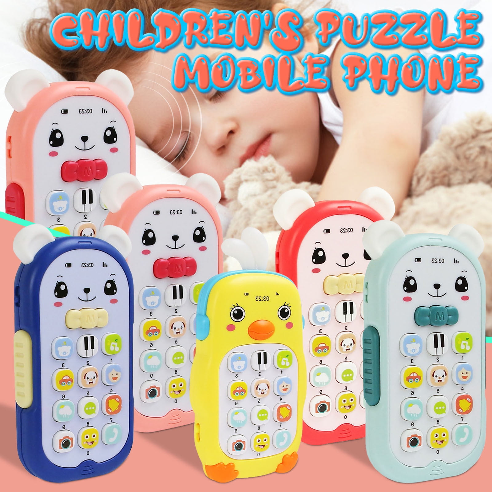 NIZELUK Baby Gutta-percha Toy, Face Changing Music Mobile Phone ...