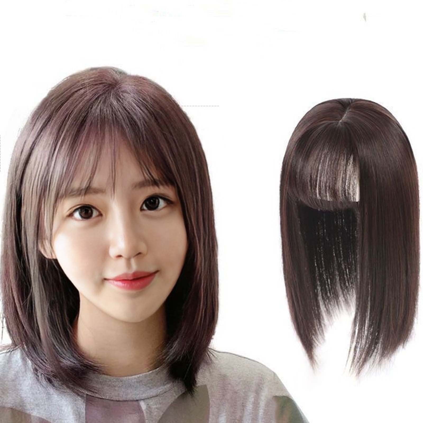 NIZELUK Bangs Wig Piece, Simulation Hair Strands for Top of Head, Hair ...