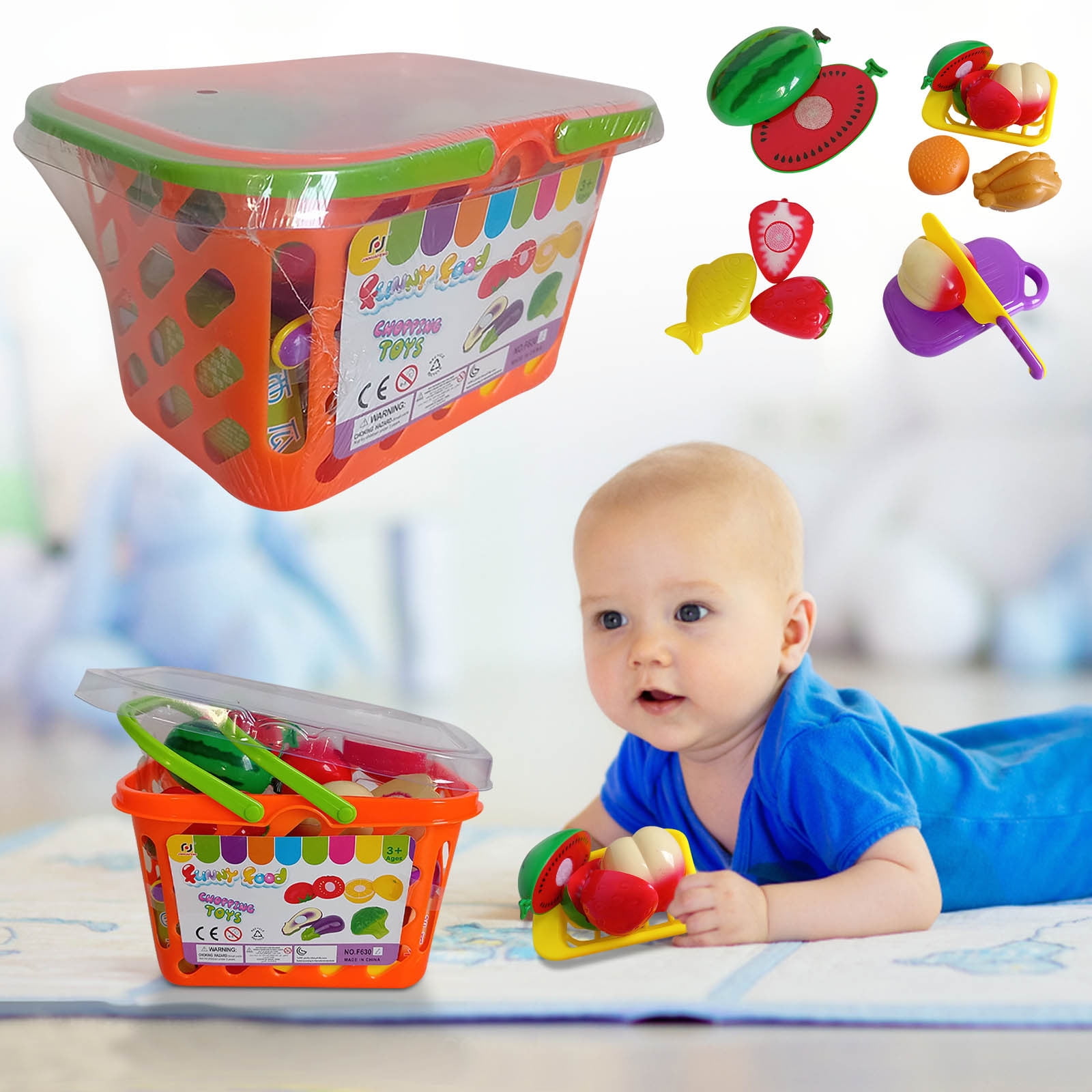 NIZELUK Children’s Educational Play House Toy Set Simulation Fruit ...