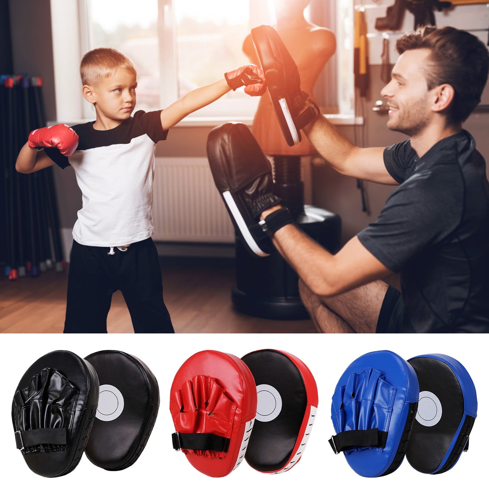 Boxing Pads Hook and Jab Mitts, Leather Punching Pads for Adults and ...