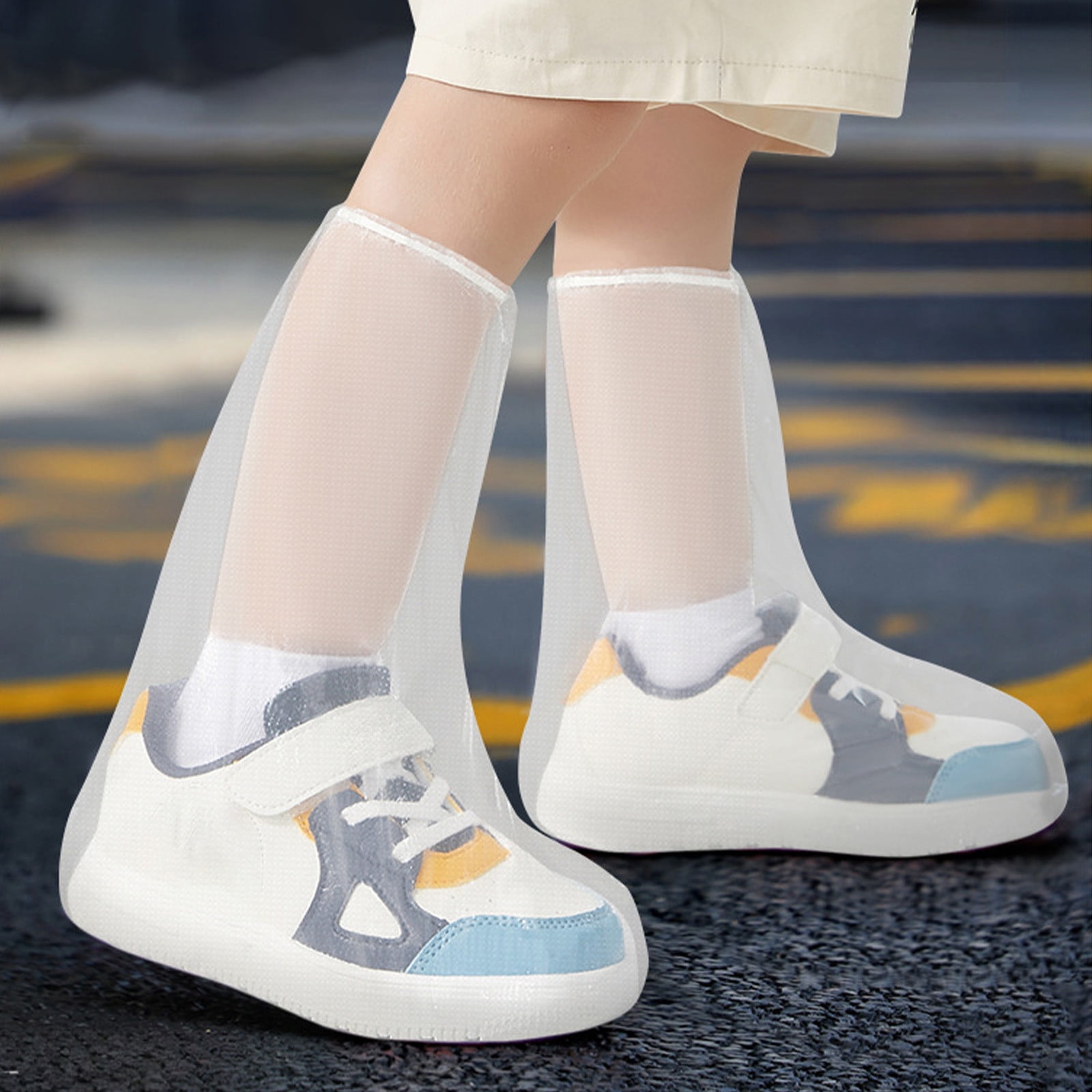 NIZELUK Rainy Day Waterproof Plastic Rain Shoes, Outdoor Thickened Foot ...