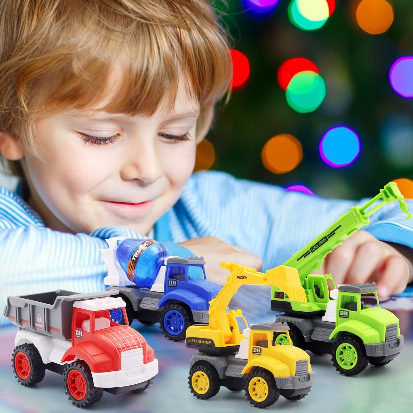 NIZELUK Friction-Powered Construction Vehicle Toys, Toy Trucks and Cars ...