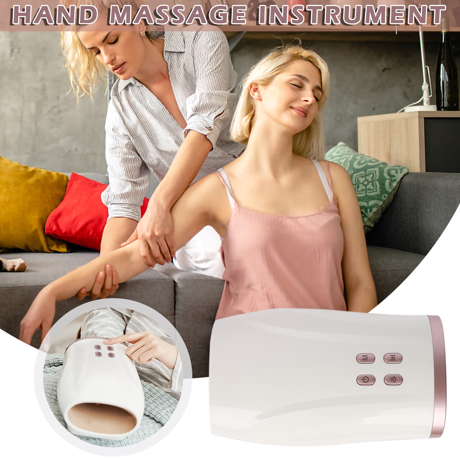 NIZELUK Hand and Finger Smart Massager Hot Compress Therapy Device for ...