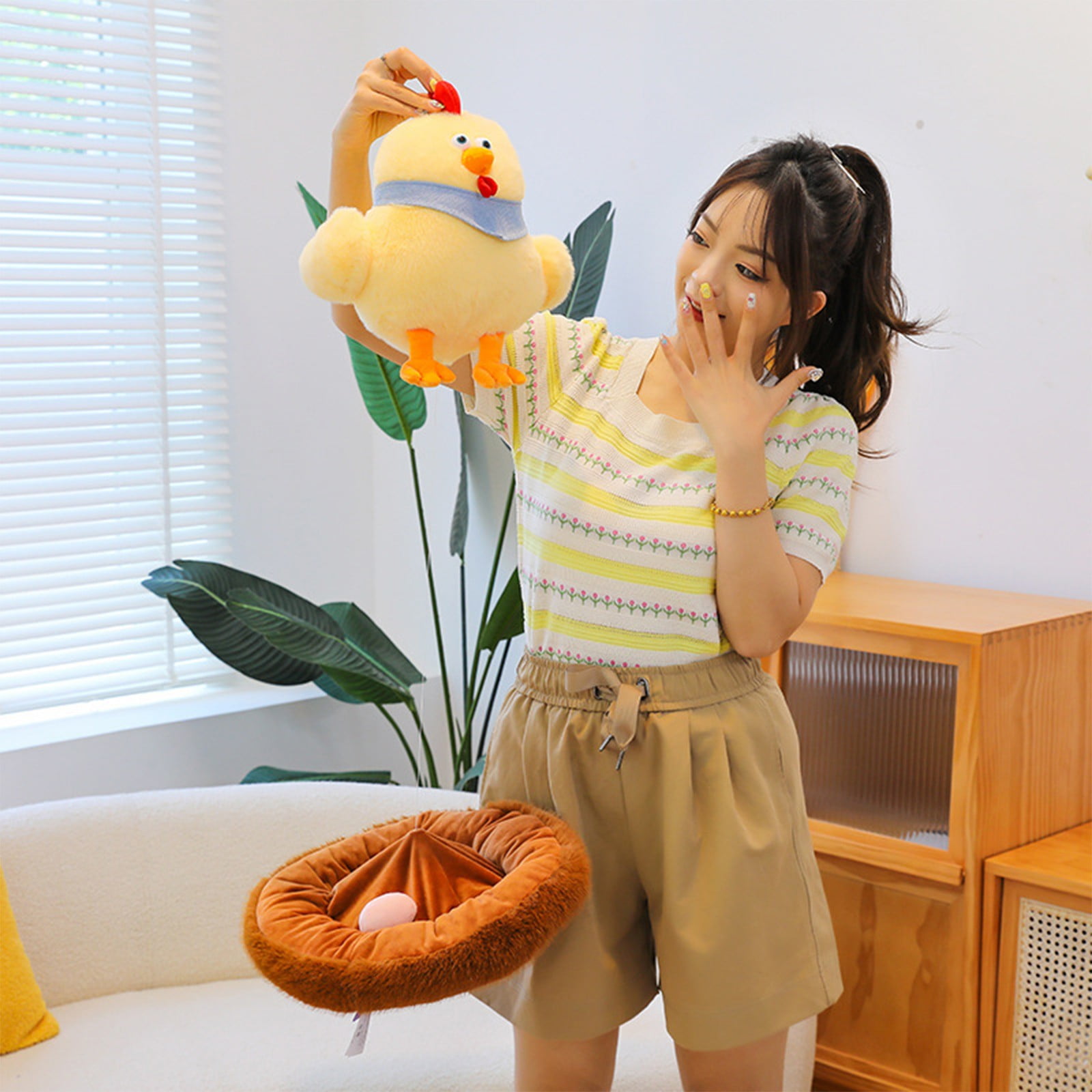 NIZELUK Hen Laying Eggs Playset with Chicken Hen Soft Toy, Nests and ...