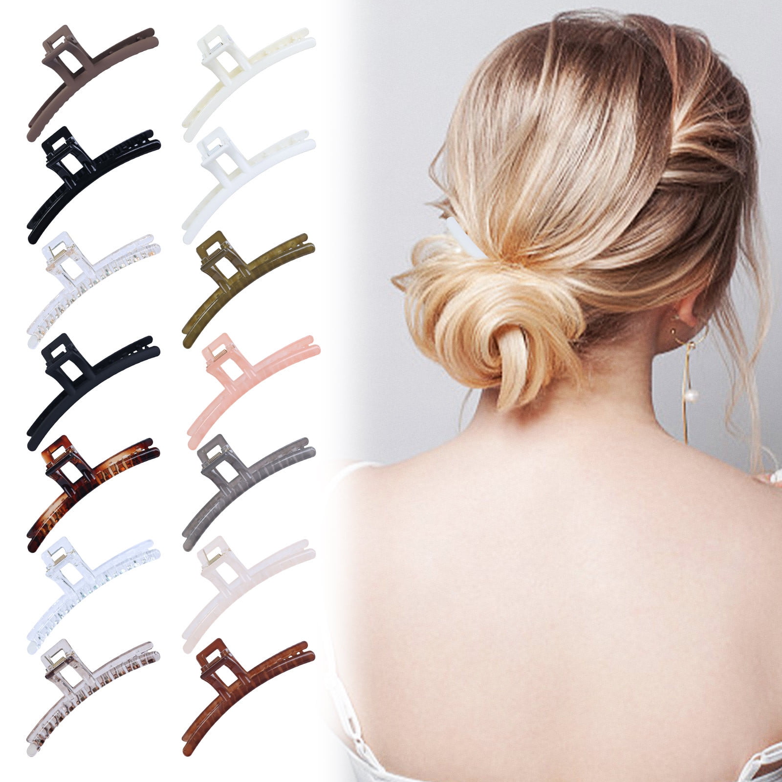 NIZELUK Hold Everything Hair Claw Clip for Women Strong Grip Clip for ...