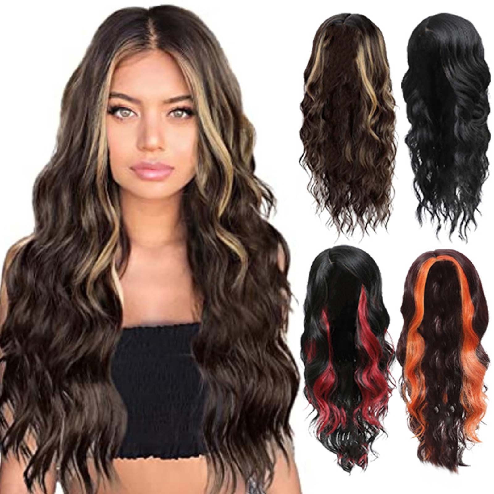 NIZELUK Ladies Small Curly Hair Wigs, Wavy Curls Set, 27.55 Inches ...