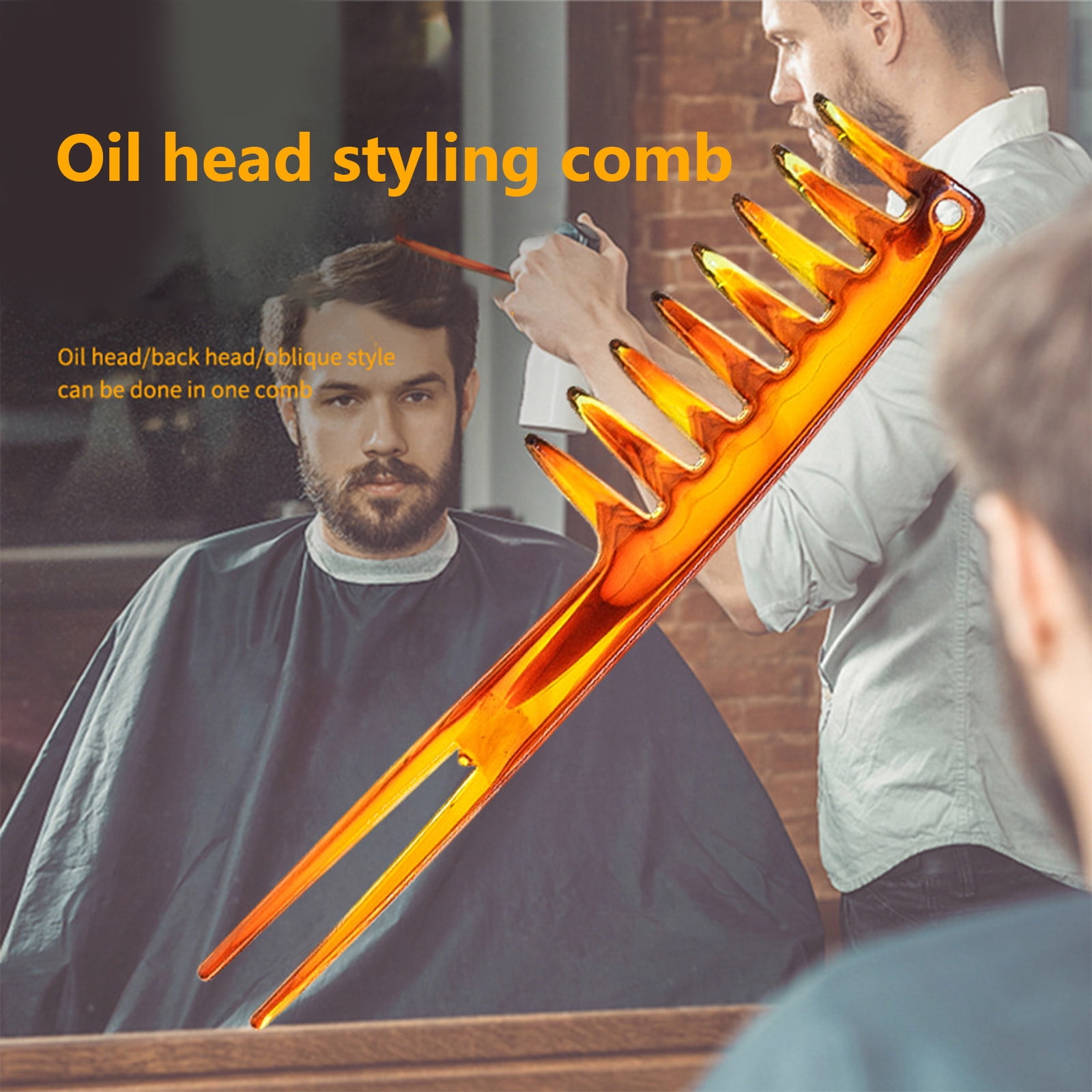 NIZELUK Men's Styling Oil Comb – Large Texture Comb with Bent Teeth ...