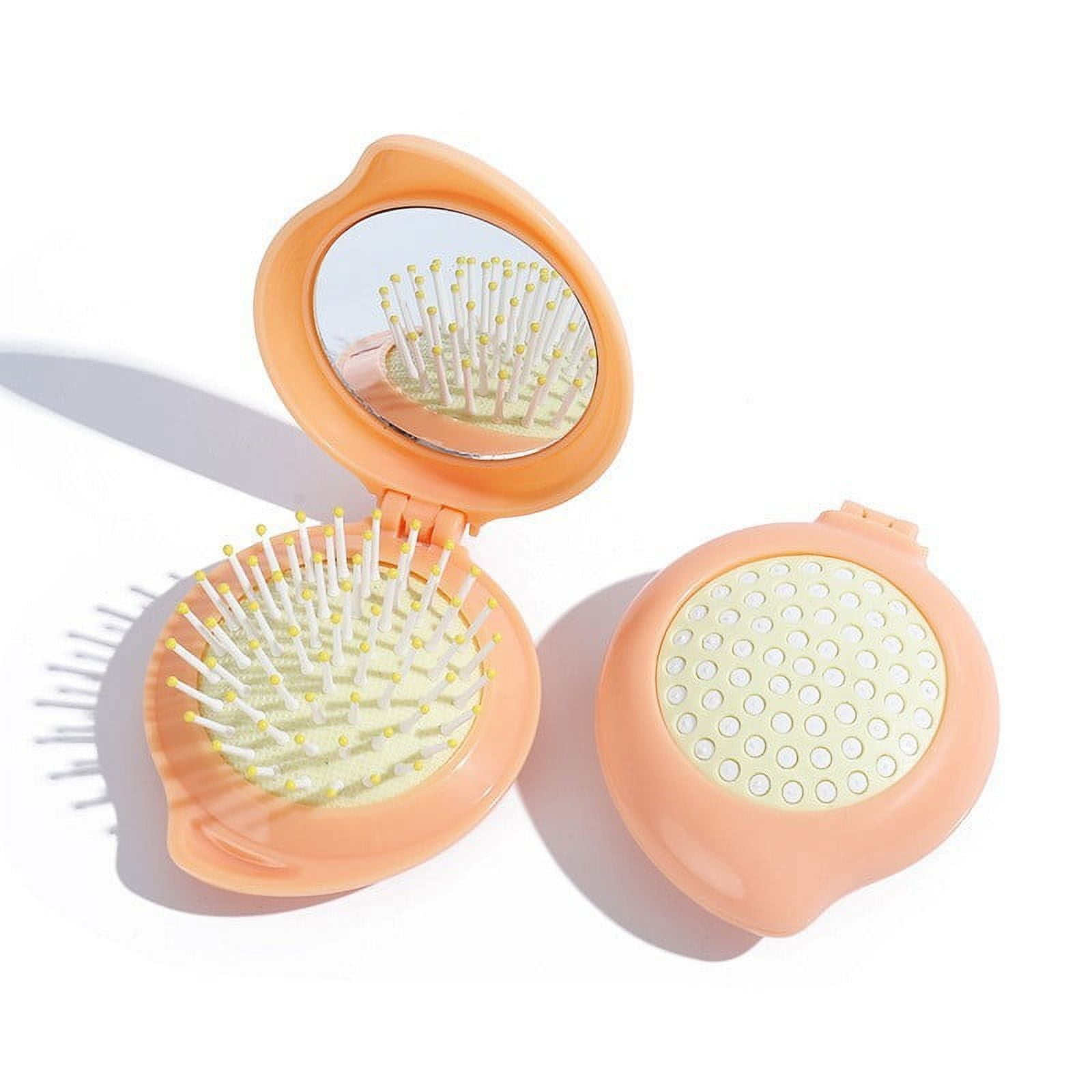 NIZELUK Mini Travel Hair Brush Set, Small Compact Mirror with Hair ...
