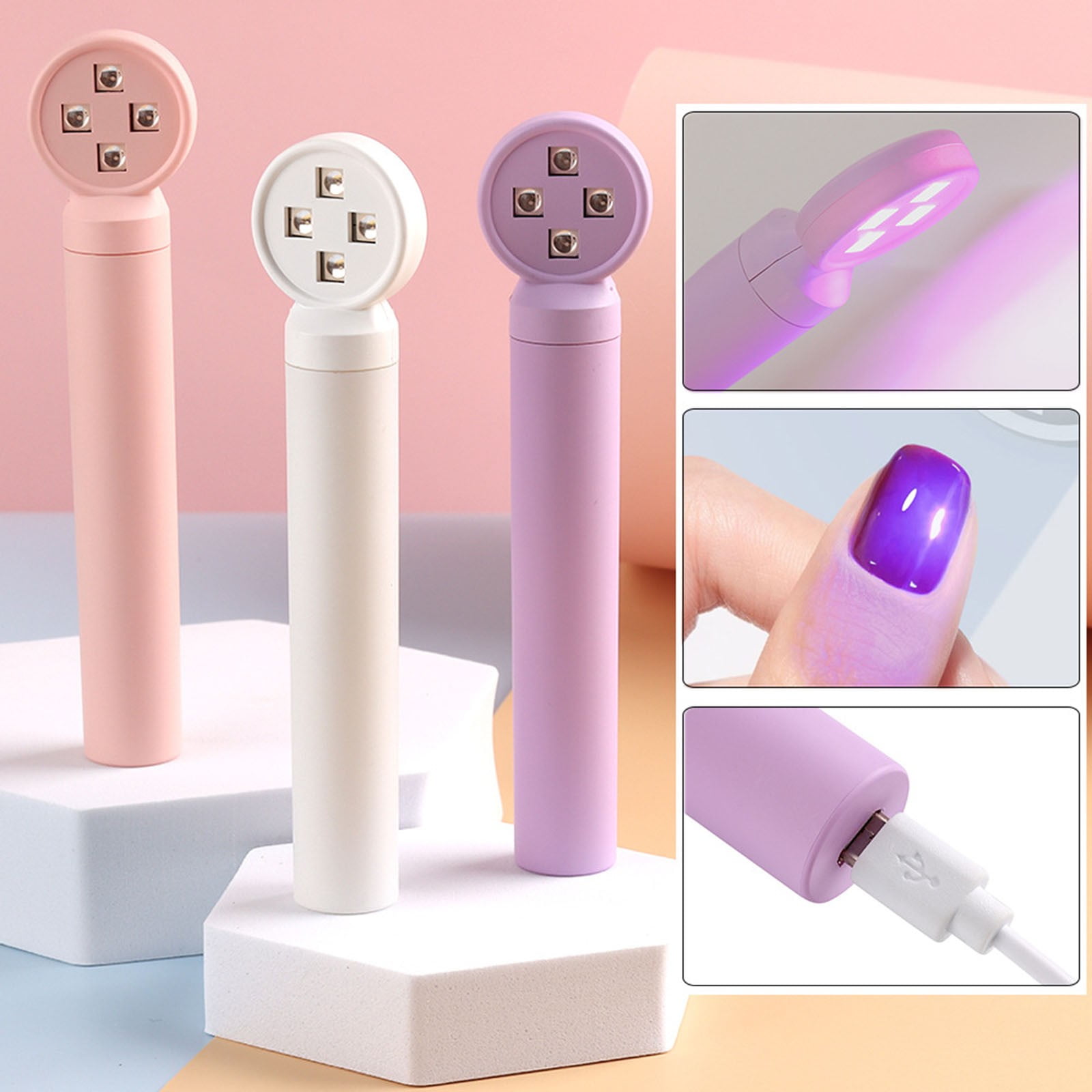 NIZELUK Portable Handheld Nail Polish Light – Mini UV LED Phototherapy ...