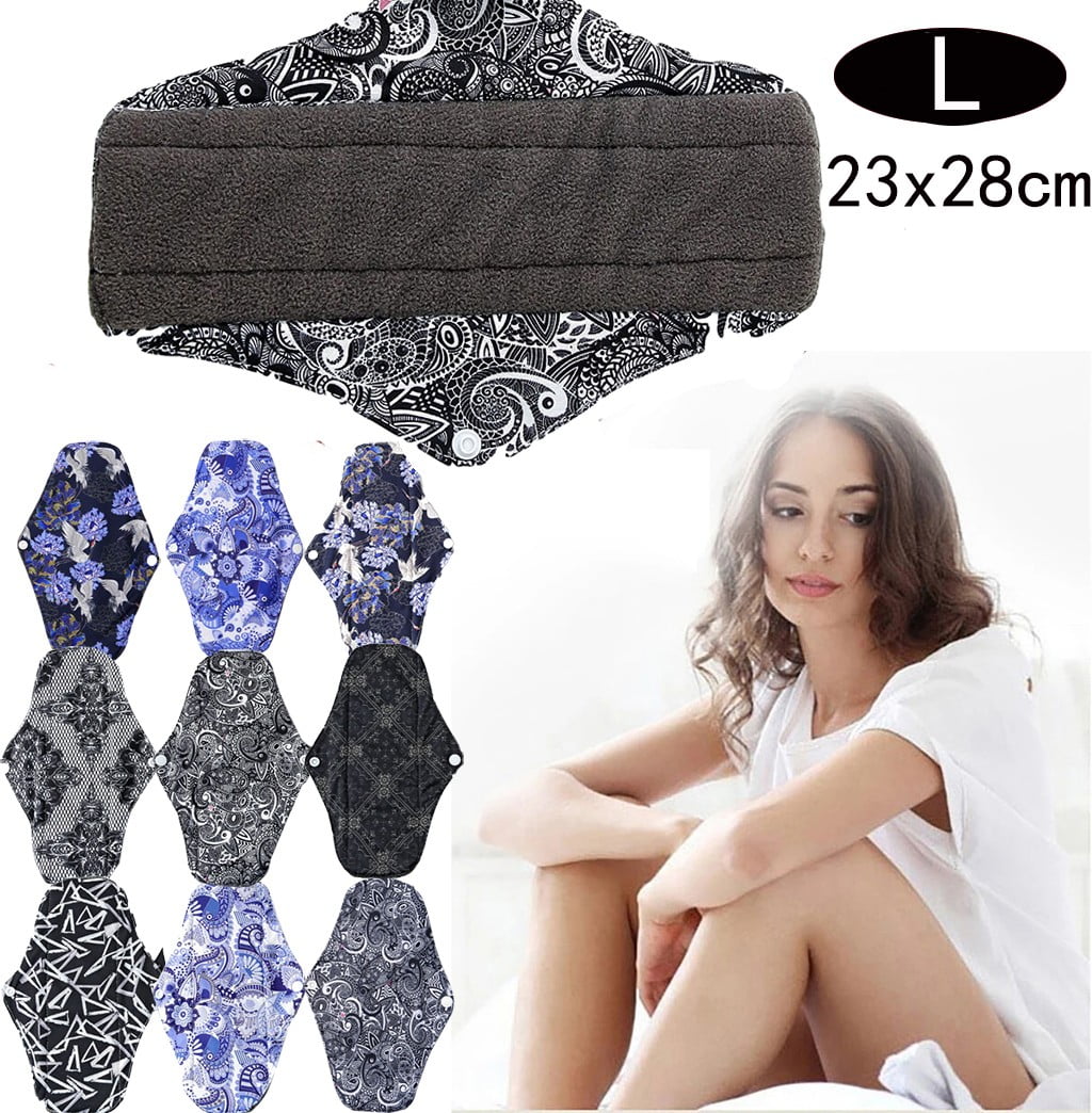 NIZELUK Reusable Cloth Menstrual Pads, Mama Cloth Sanitary Pads with Charcoal Bag for Eco ...