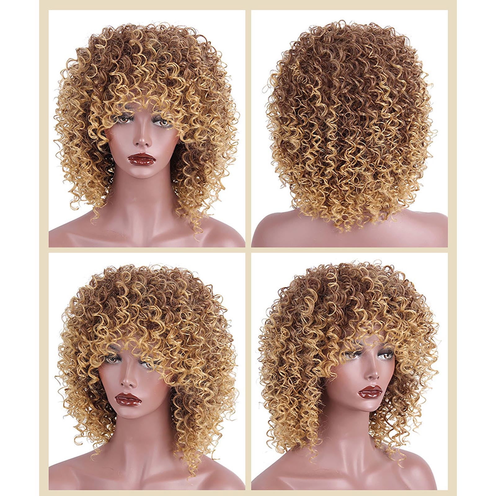 NIZELUK Small Curly Short Hair Cover, High Temperature Silk Wig for ...
