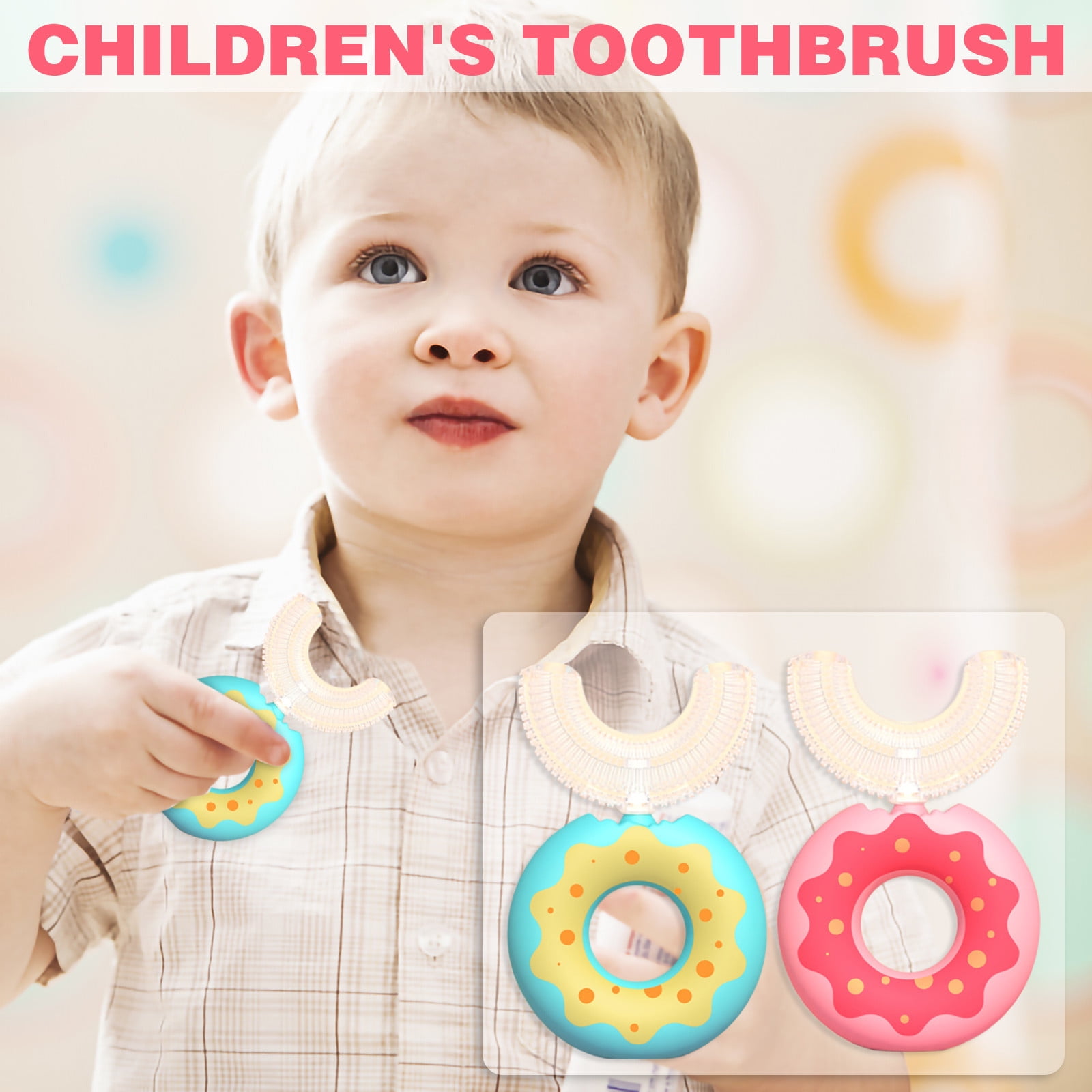NIZELUK U Shaped Handheld Toothbrush for Kids, 360° Oral Care for ...