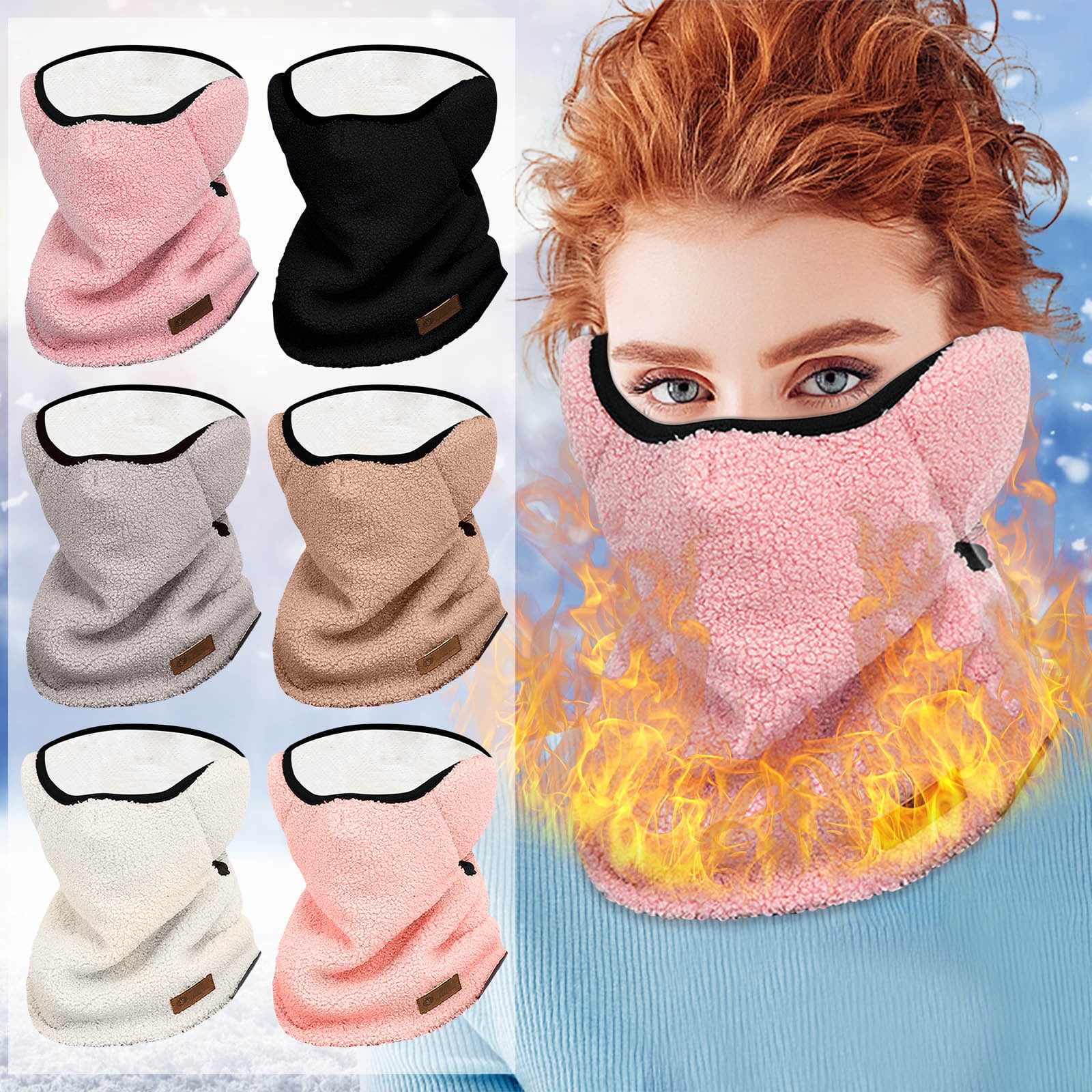NIZELUK Winter Warm Neck Ski Mask, Cold and Wind Protection Velvet and ...