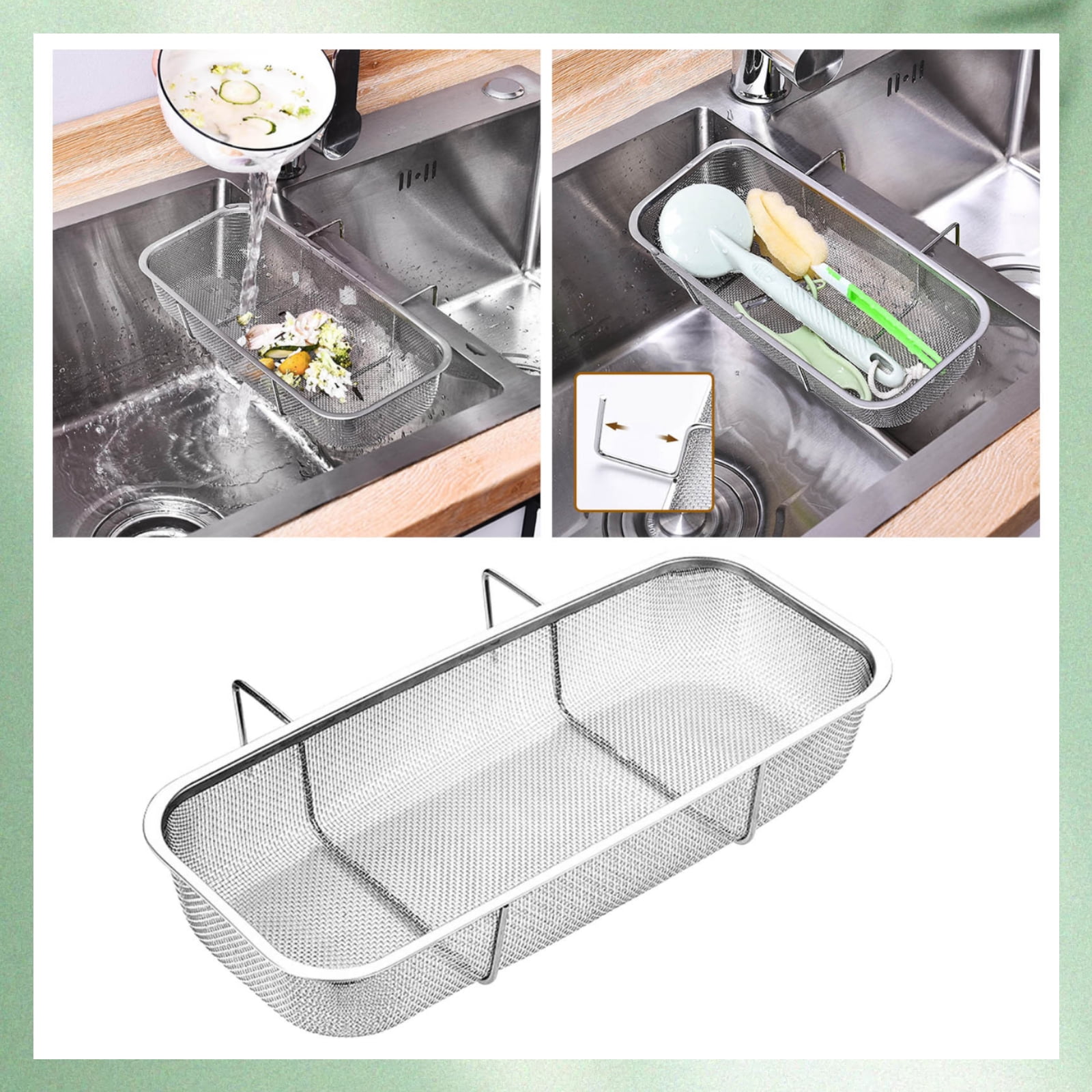 NIZEMNAN 1/2 Pcs Over The Sink Strainer, Basket Strainers and Colanders for Kitchen, Over The ...