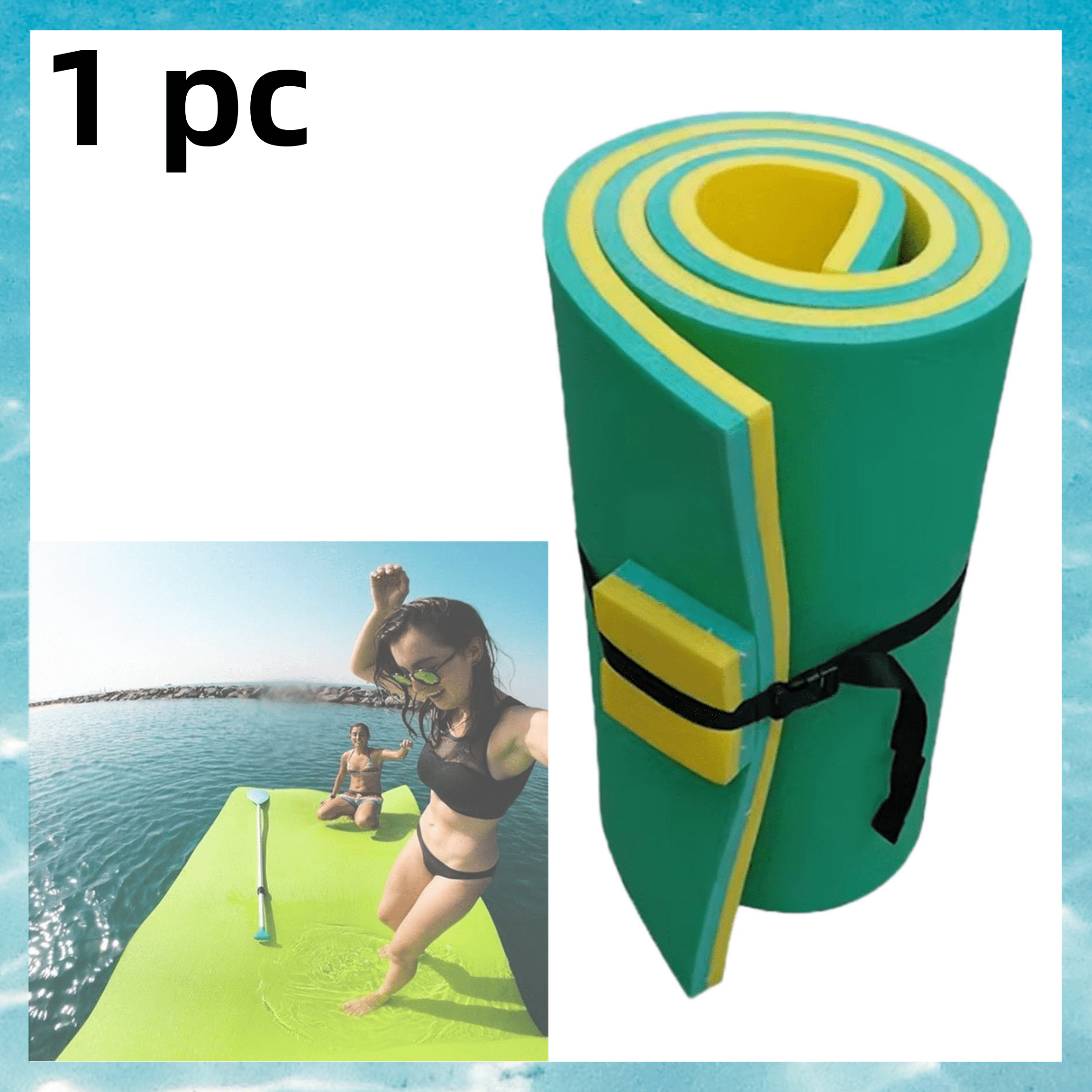 NIZEMNAN Water Floating Mat Foam Pad,70.87×21.65×0.87inch, Bouncy Tear ...
