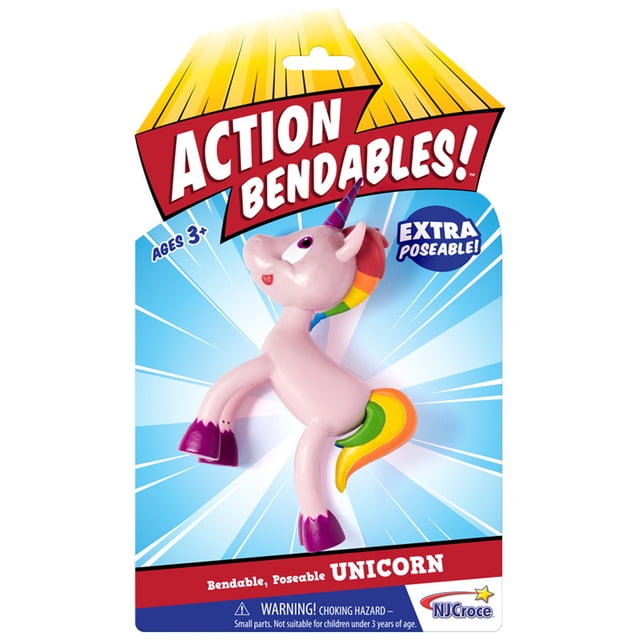 NJ Croce ACTION BENDALBES! - 4" Unicorn Action Figure - Walmart.com