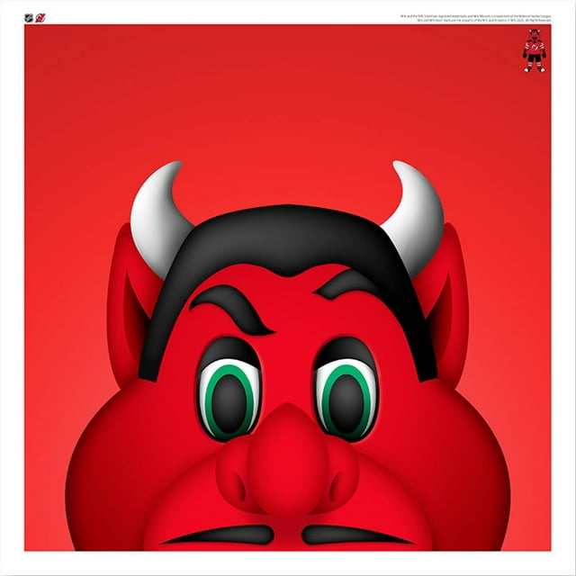 NJ Devil New Jersey Devils 12'' x 12'' Minimalist Mascot Poster Print ...
