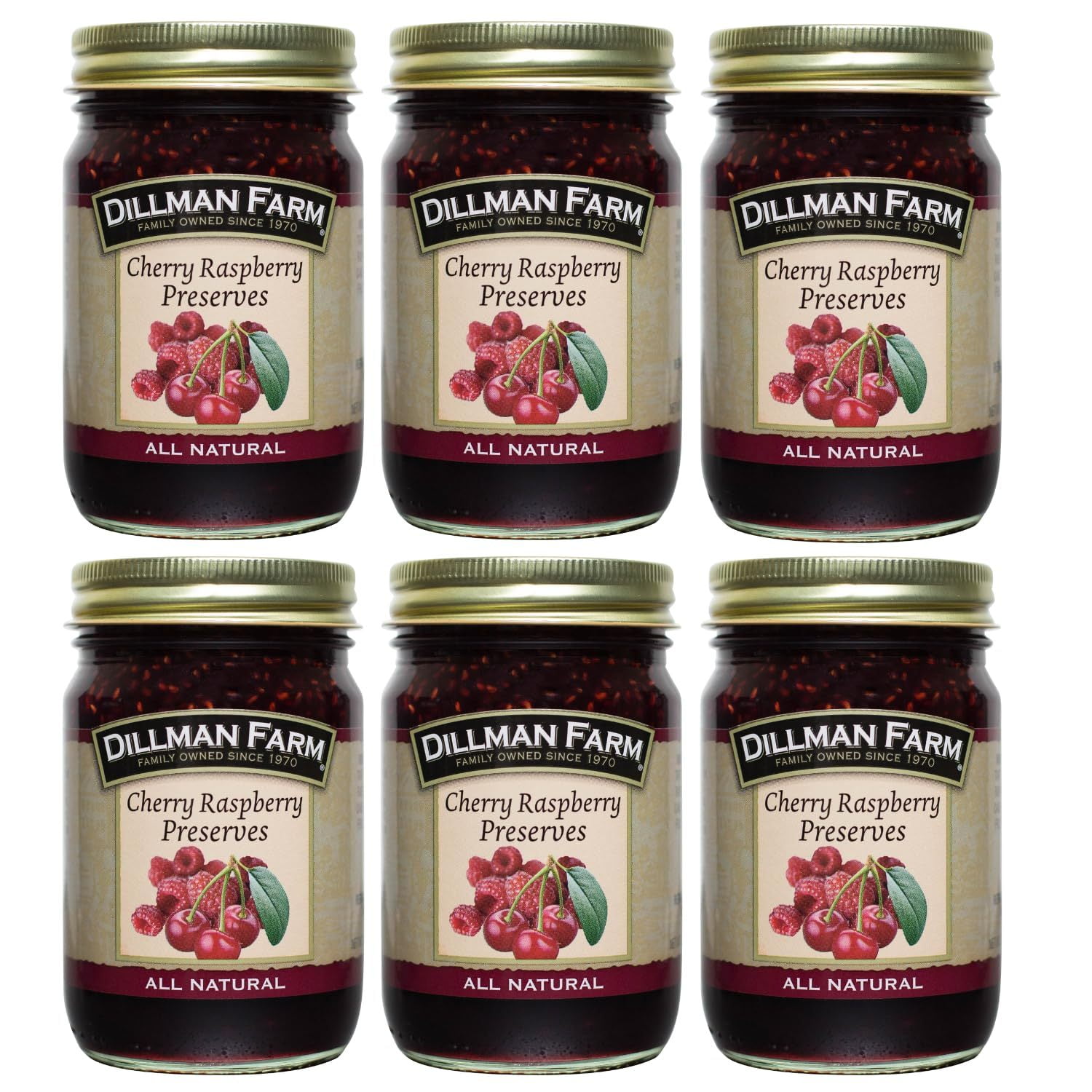 NJHF All Natural Cherry Raspberry Preserves - Gluten-Free, Non-GMO ...