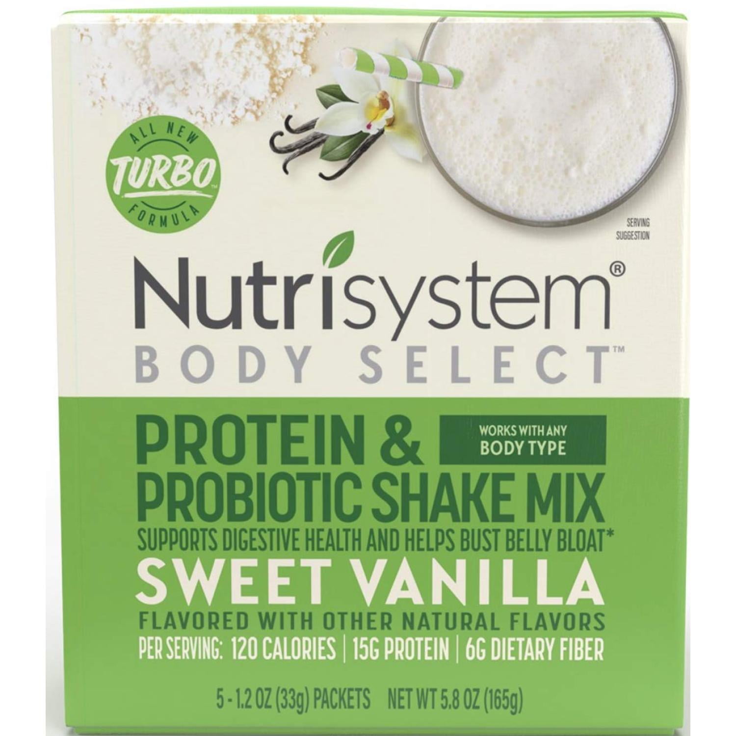 NJHF Body Select Turbo Shake Probiotics, VANILLA Shake Mix, 5 Little ...