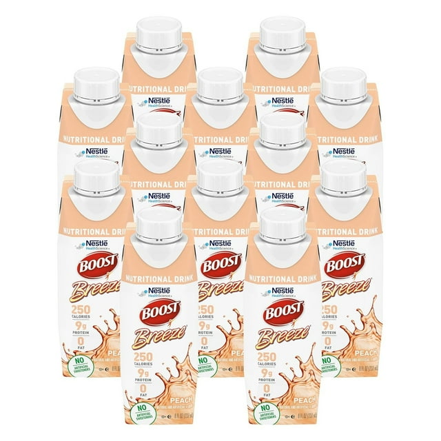 NJHF Breeze Nutritional Drink Peach, 8 Fl Oz (Pack of 12) - Walmart.com