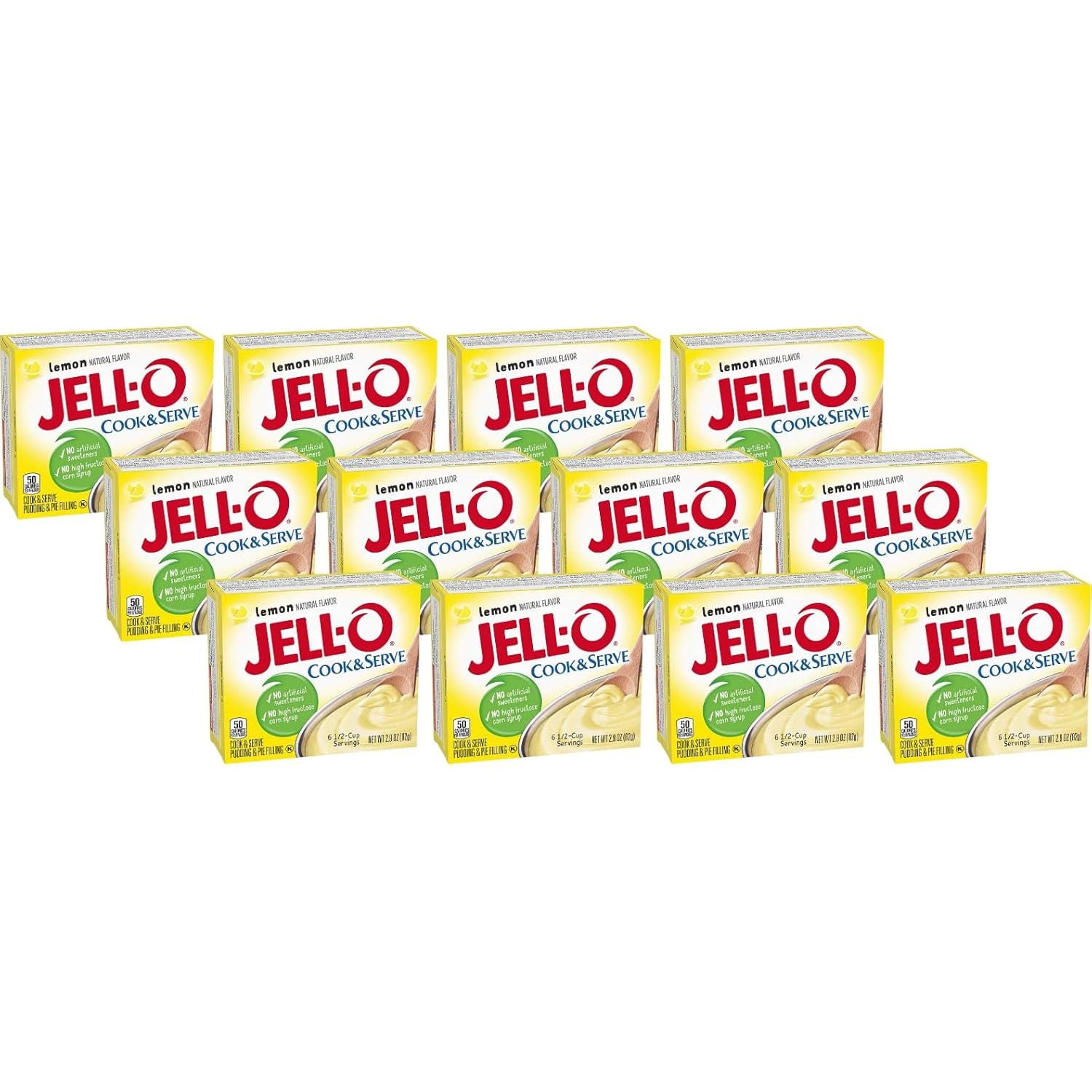 NJHF Cook & Serve Pudding & Pie Filling Lemon Flavor 2.9 Oz 12 Packs ...