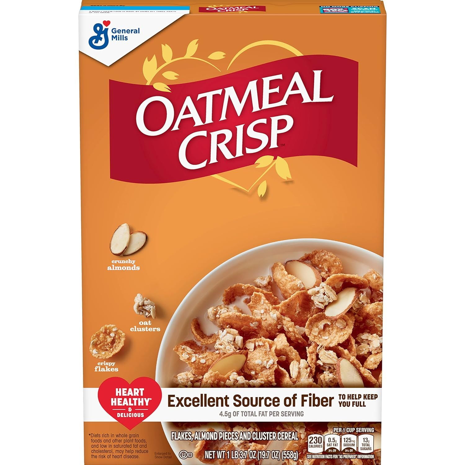 NJHF Oatmeal Crisp Breakfast Cereal, 19.7 oz (Pack of 6) - Walmart.com