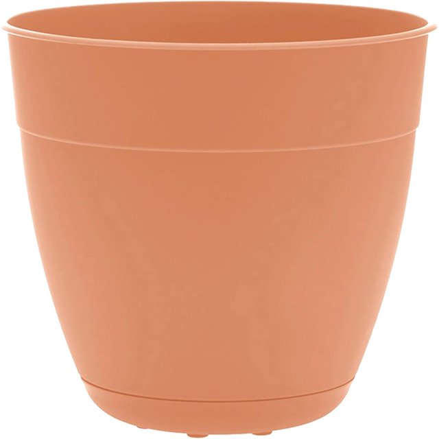 NJHP Dayton Planter with Saucer: 20" - Coral - 100% Recycled Plastic ...