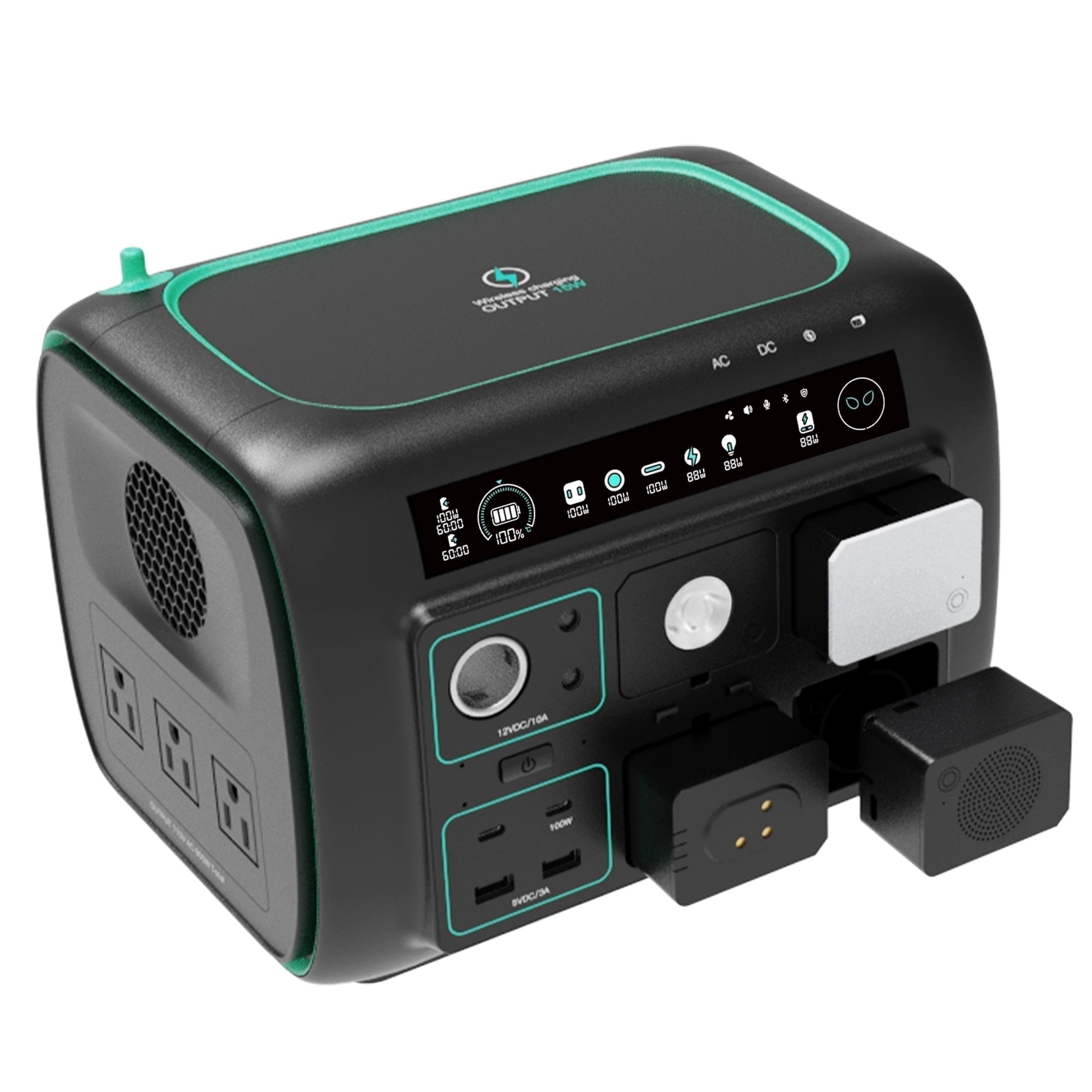 NJOYNOOK 800W All in One Portable Power Station,512Wh Outdoor Solar ...