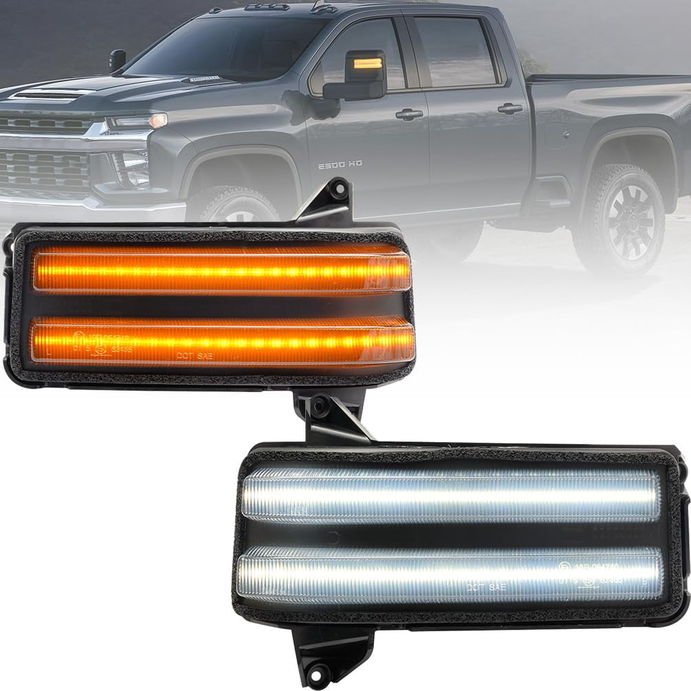 NJSBYL Amber LED Side IFF17 Mirror Turn Signal for 2020-2025 GMC Sierra ...
