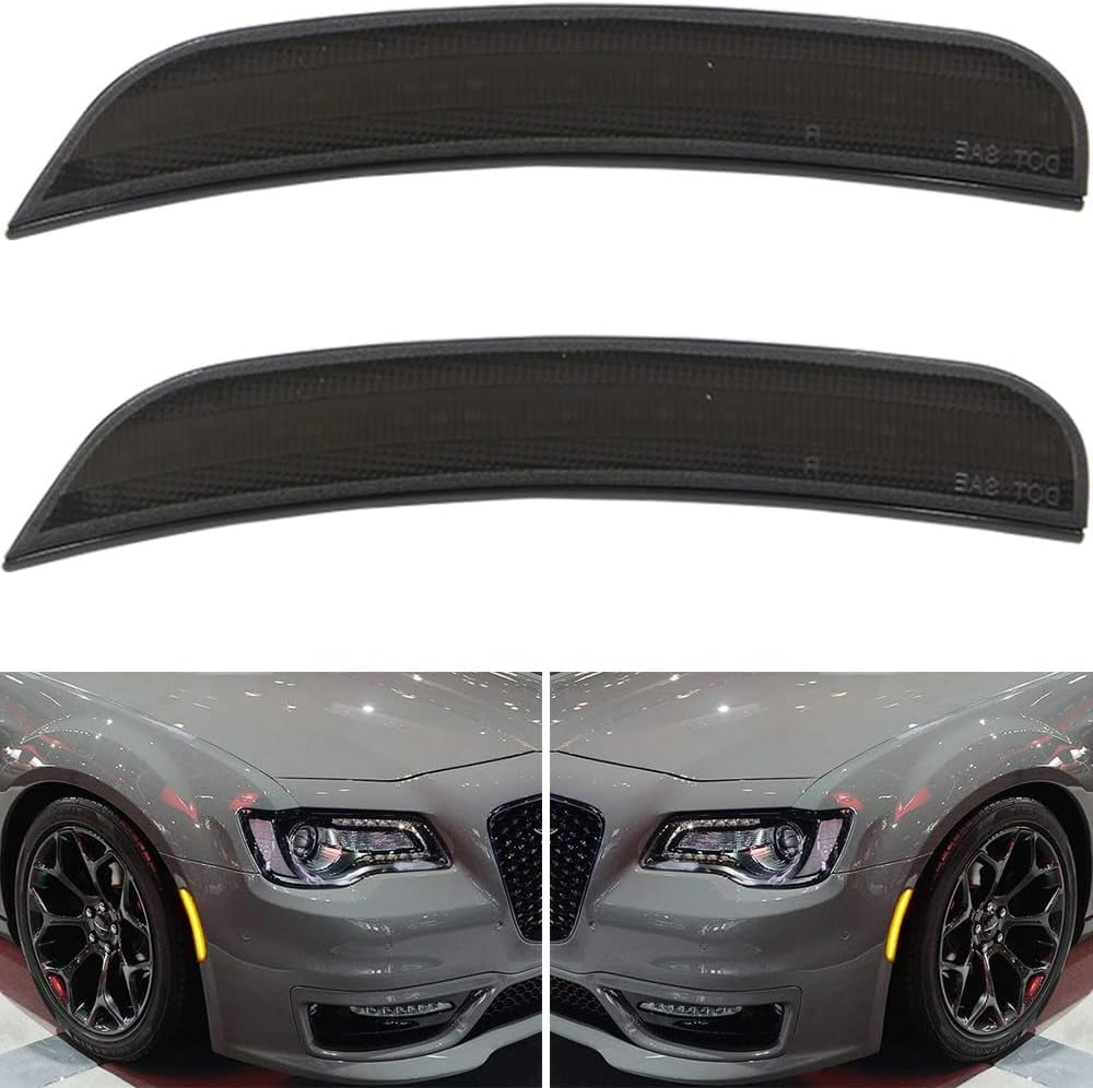 NJSBYL Black Smoked Lens Amber LED Front Side Marker Light Kits for ...