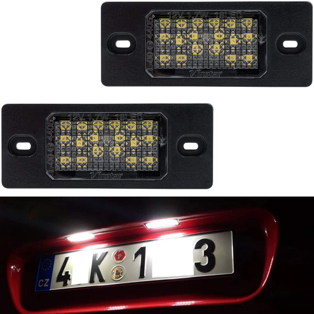 NJSBYL Xenon White LED RRF12 License Plate Lights for Volkswagen ...