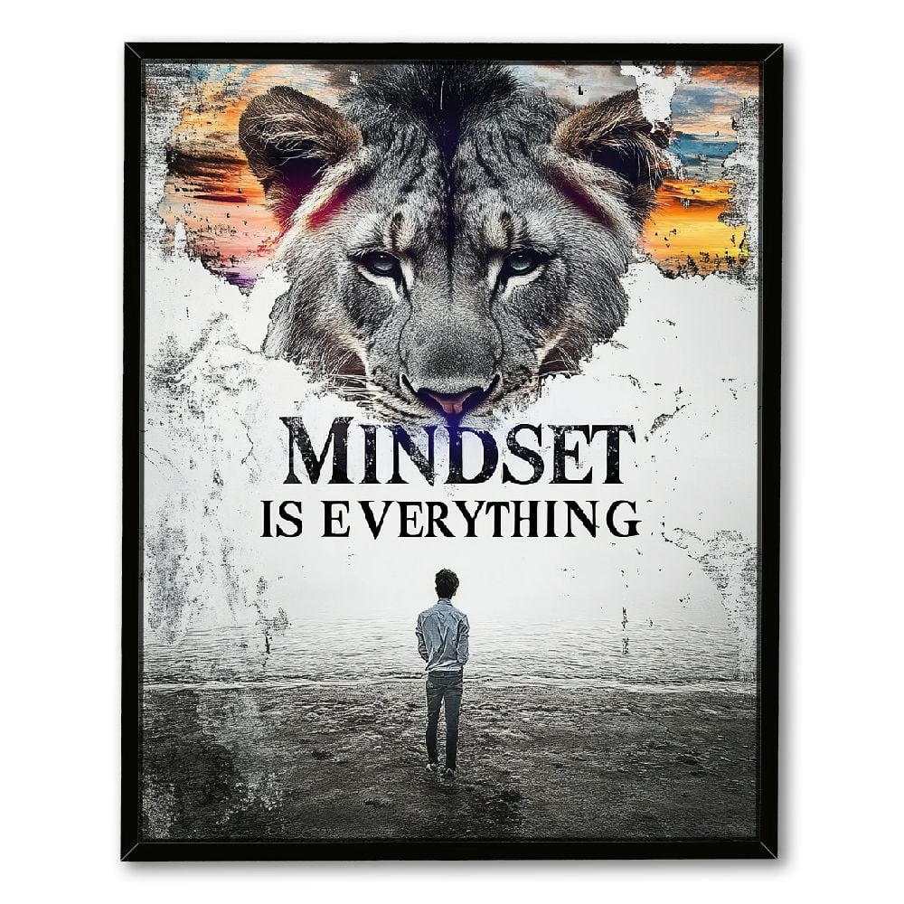 NJSTORE Lion Wall Art Mindset Motivational Animals Prints Poster for ...