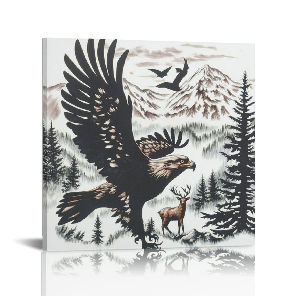 NJSTORE Metal Eagle Wall Art Decor, Bald Eagle Wall Decor with Bear ...