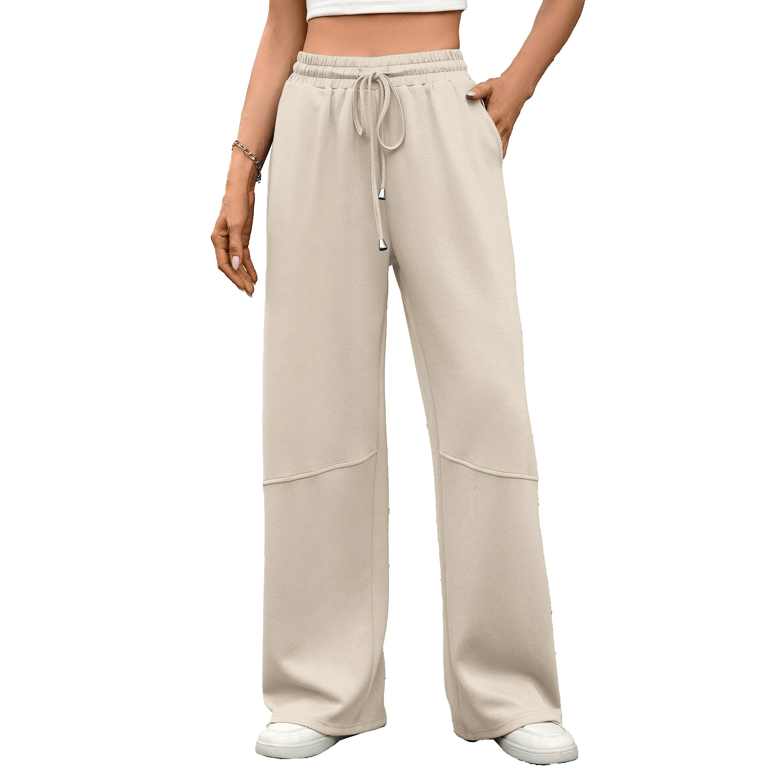 NJWS Womens High Waisted drawstring Sweatpants Wide Leg Baggy Lounge ...