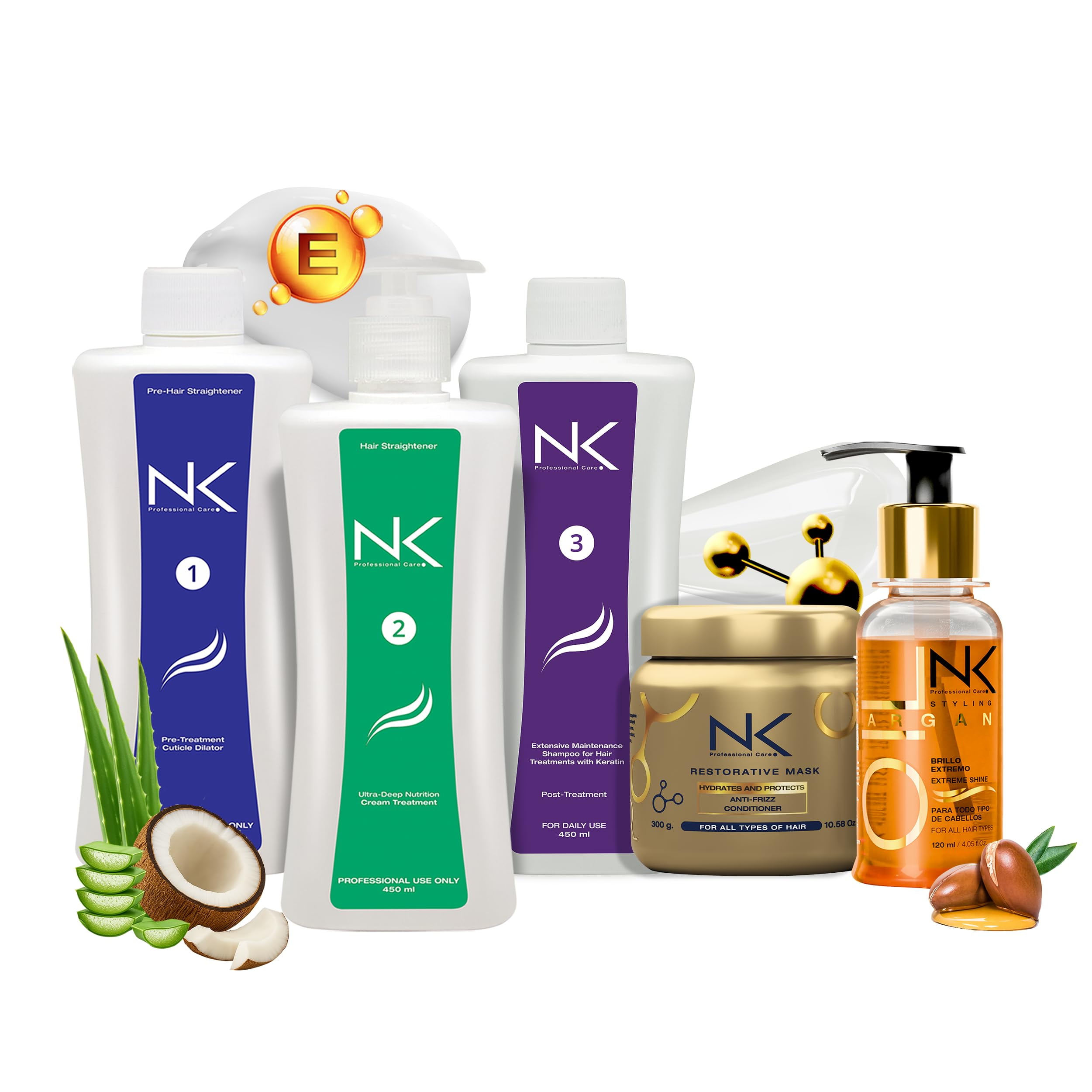 NK Professional Care. Complete Hair Straightening Treatment, Kit Steps ...