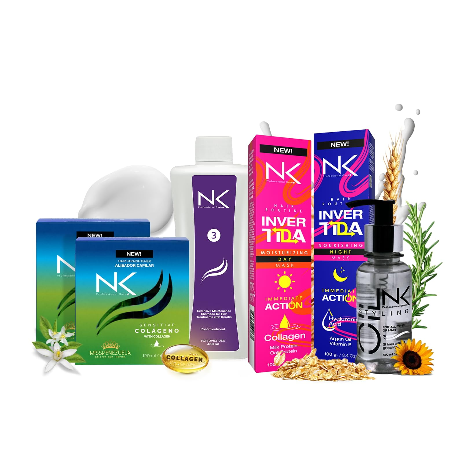 NK Professional Care Complete Keratin Treatment Set – Straightening & Repair Kit | Keratin ...