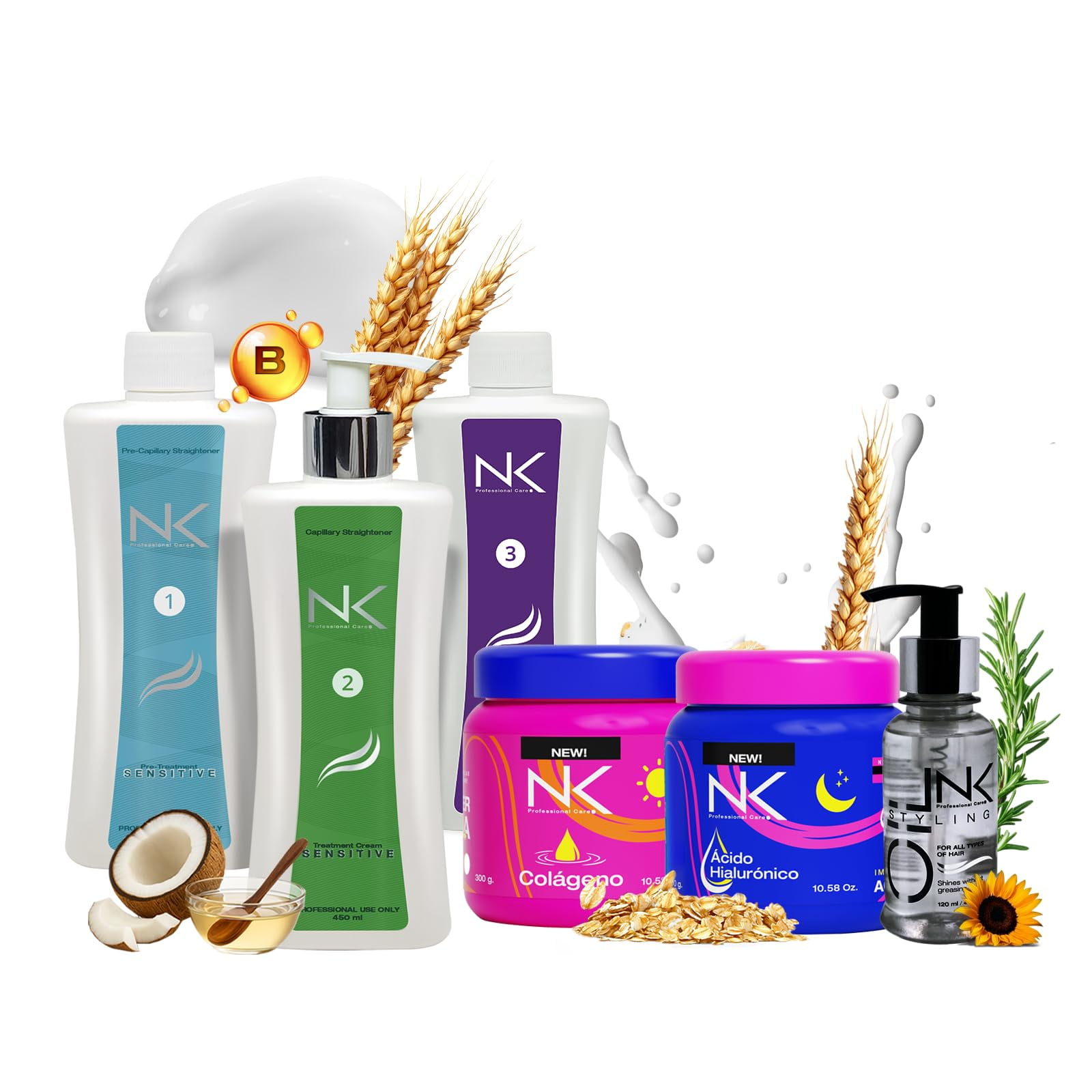 NK Sensitive Hair Straightening Treatment, Vegan, Formaldehyde Free ...