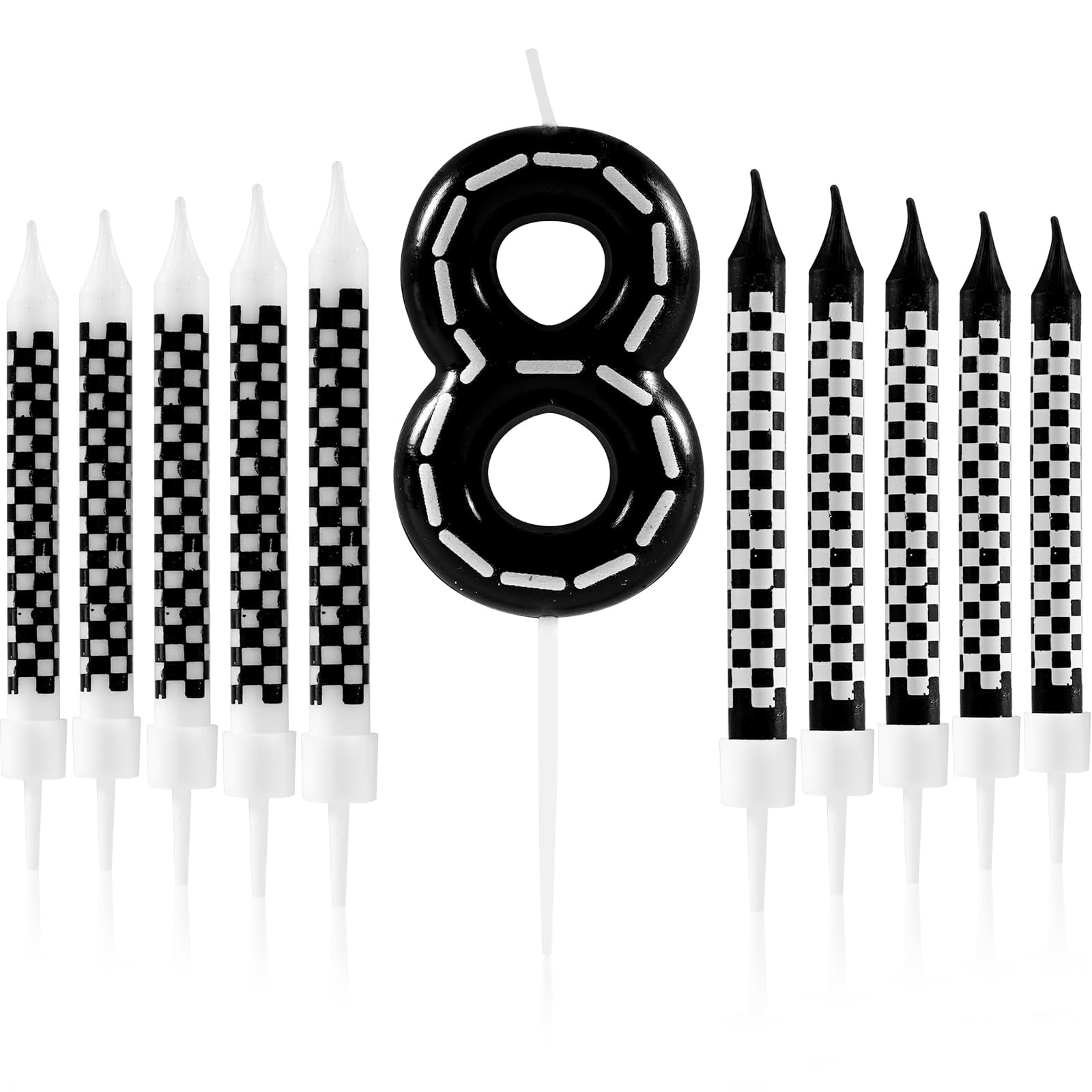 NKM Racing Cars 8th Birthday Candle, Racing Number 8 Cake Candle ...